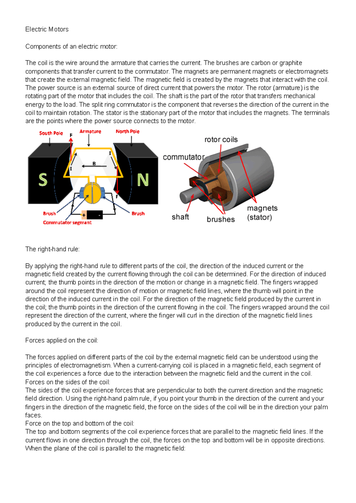 Module 6: Electromagnetism - Understanding Electric Motors and Forces ...