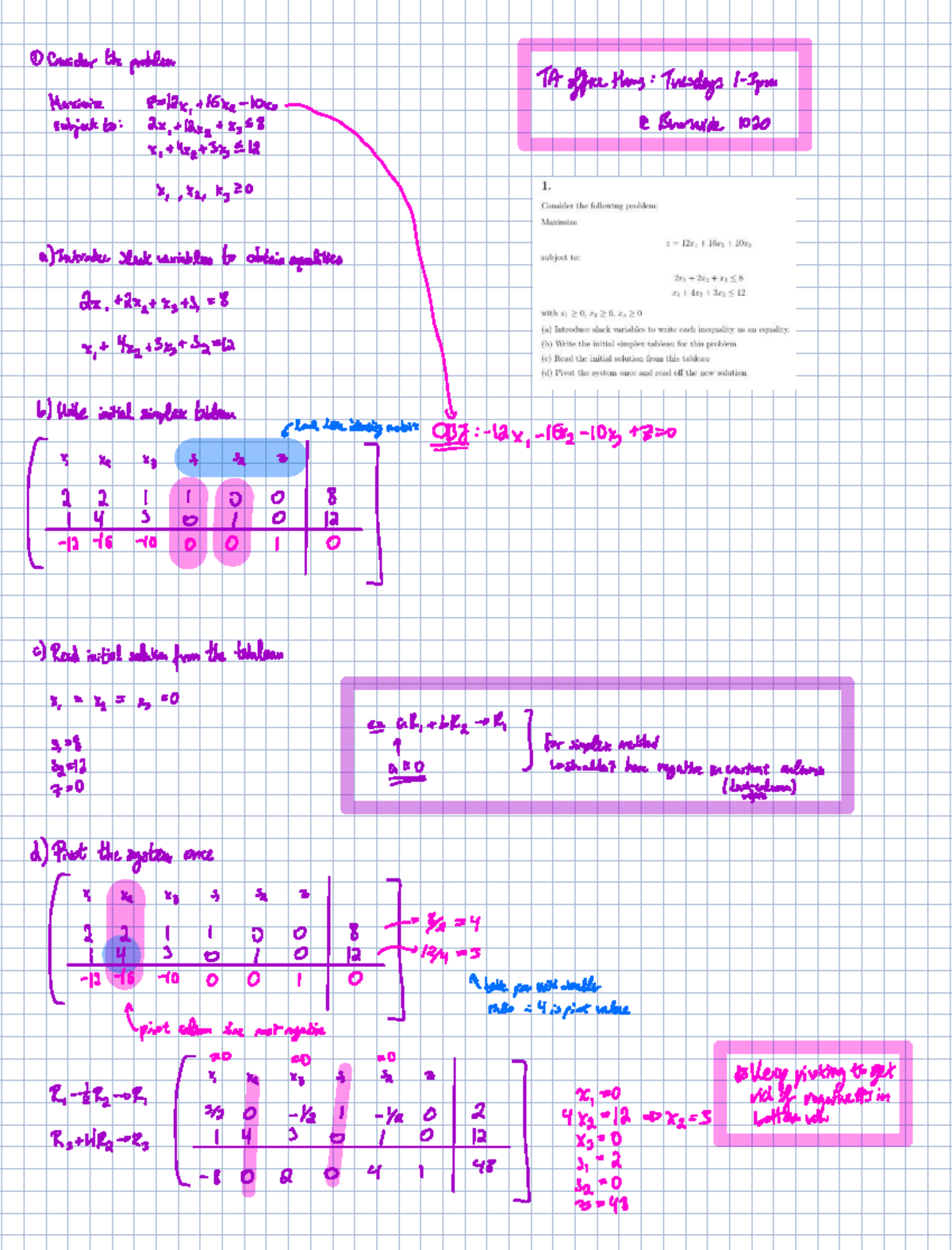Tutorial #5 - MATH 123: Simplex Method and Linear Programming - Studocu