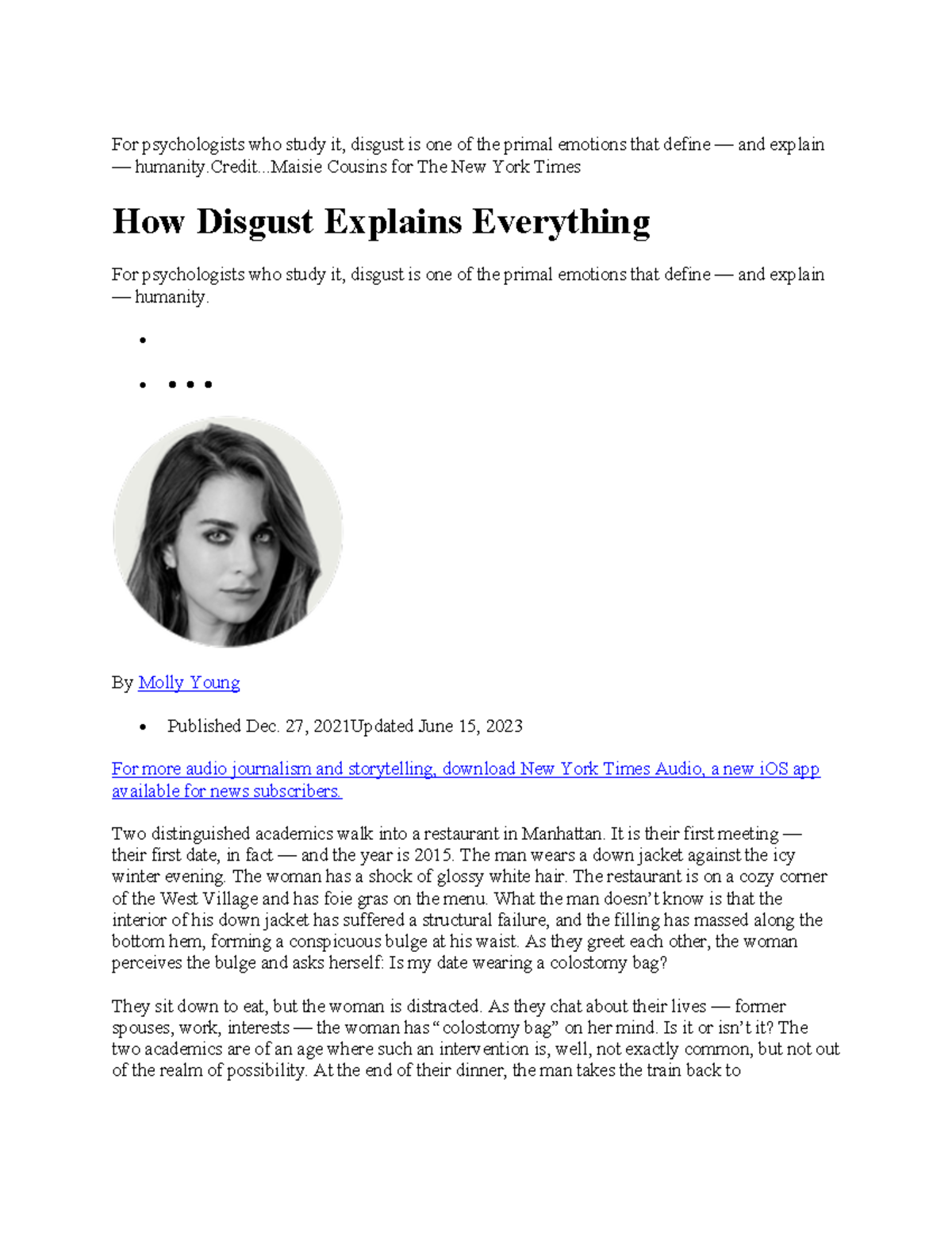 How Disgust Influences Human Behavior: Insights on Rozin's Theories ...