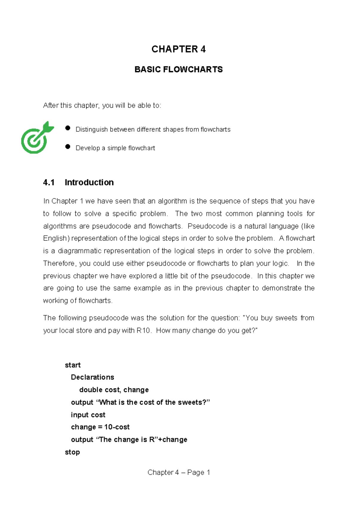 CHAPTER 04 FLOWCHARTS IN PROBLEM SOLVING (2021 104) - Studocu