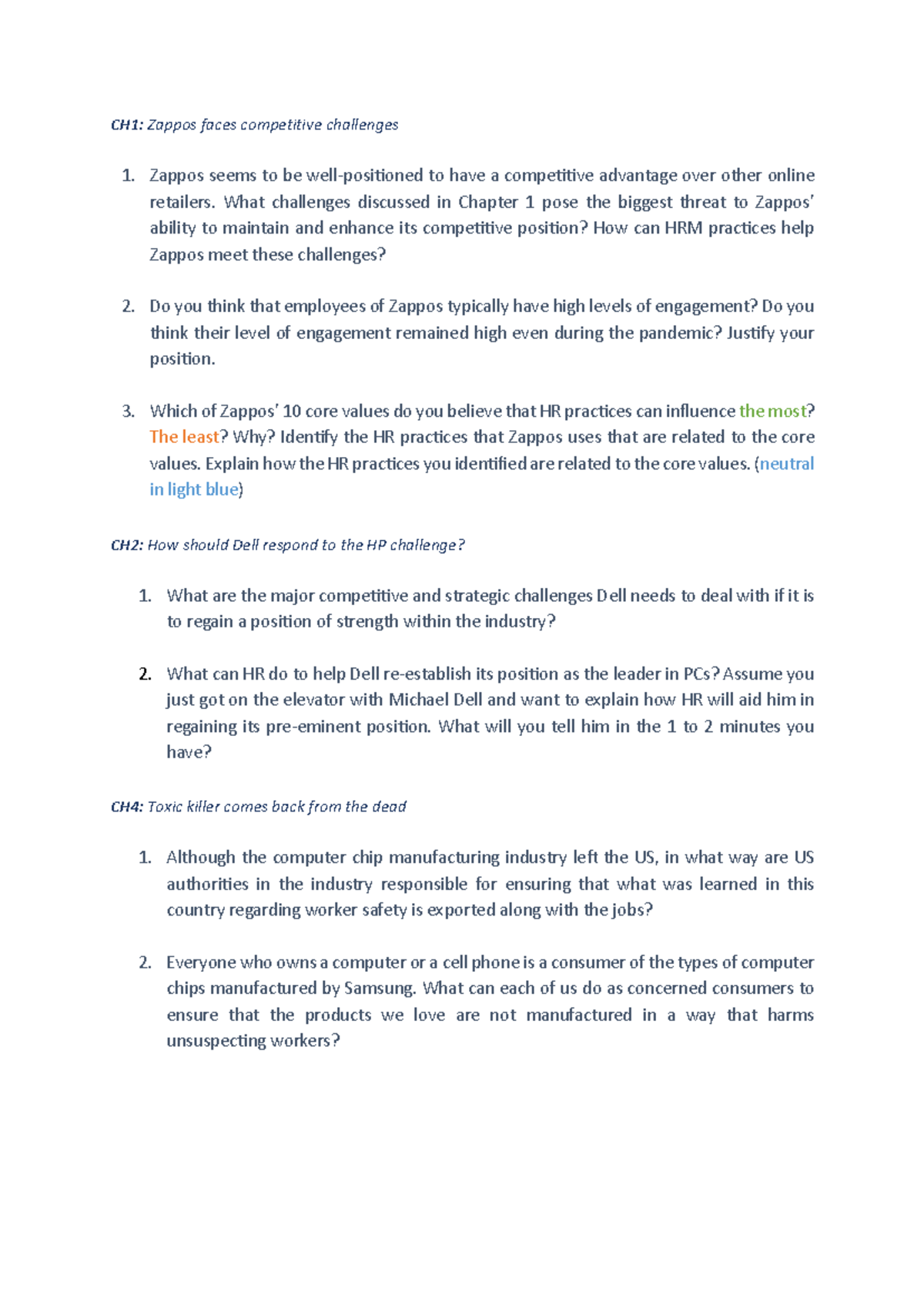 Case Study Analysis: Competitive Challenges in Zappos, Dell, and More ...