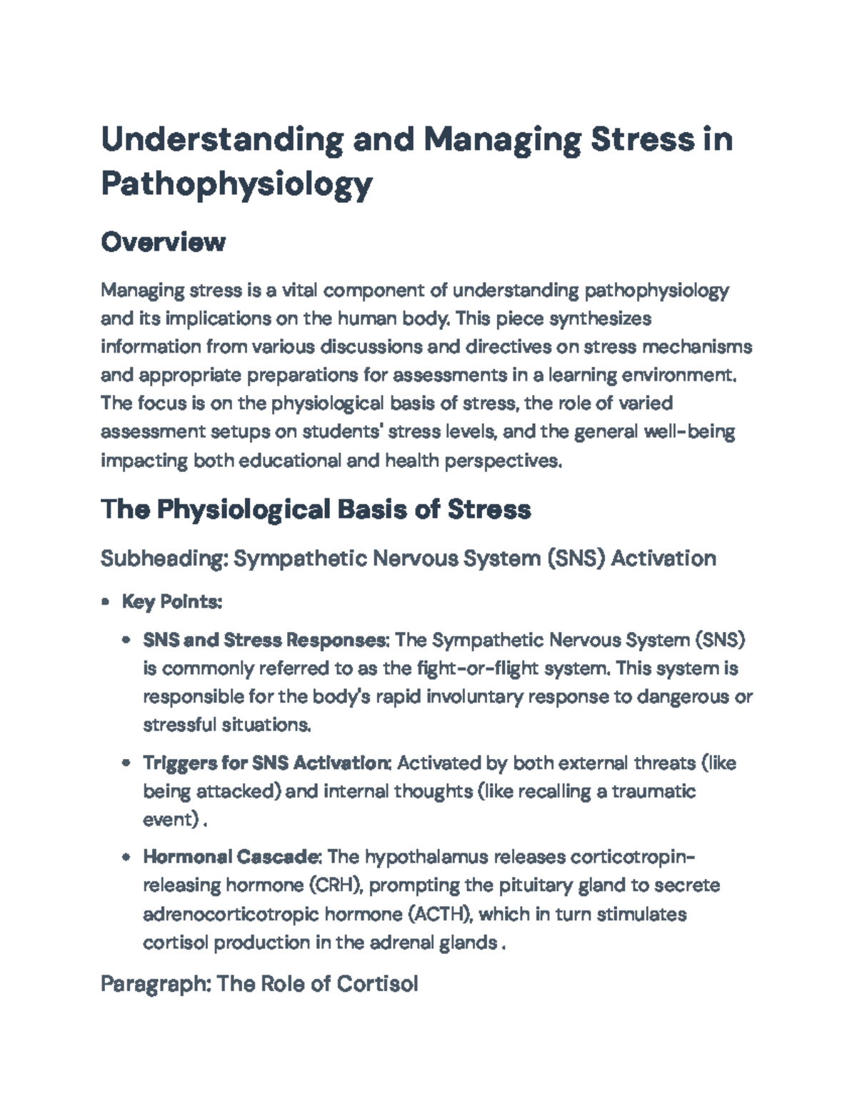 Understanding & Managing Stress in Pathophysiology: Exam Prep Guide ...