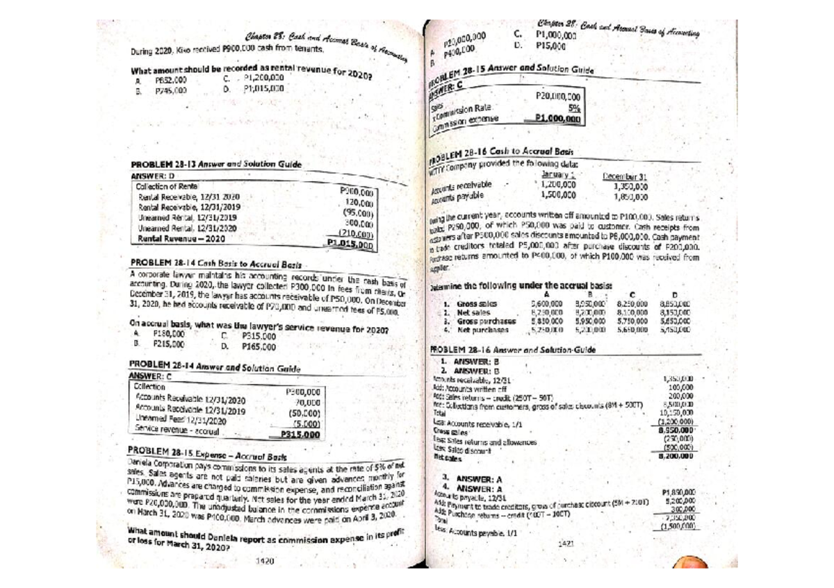 C. Chapter 28: Cash and Accrual Basis of Accounting - Problem Solutions ...