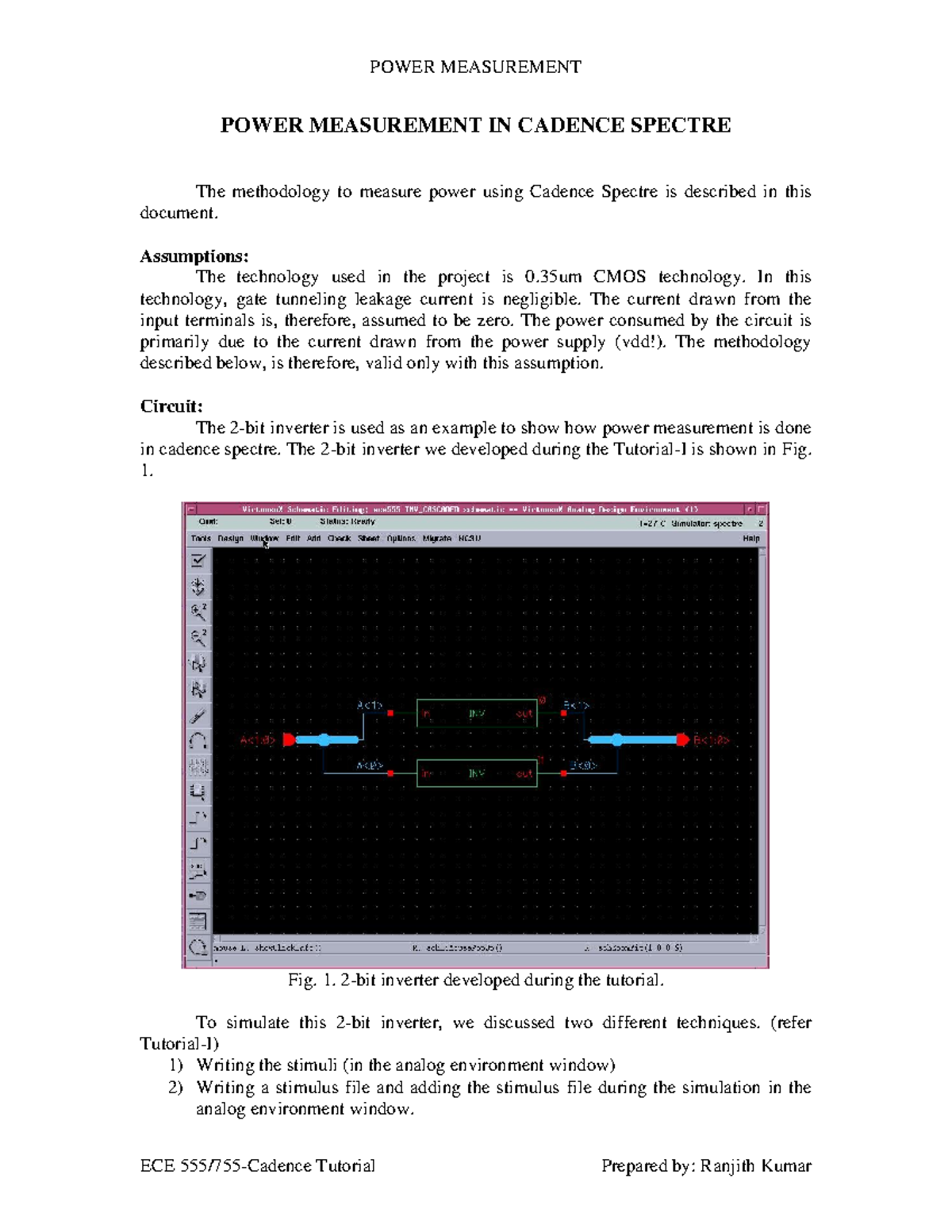 Power Measurement Methodology in Cadence Spectre (ECE Tutorial) - Studocu