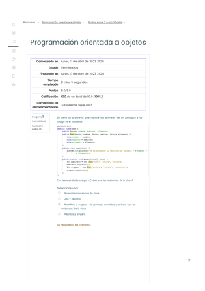 Revisión del Examen Primer Parcial de Programación Orientada a Objetos ...