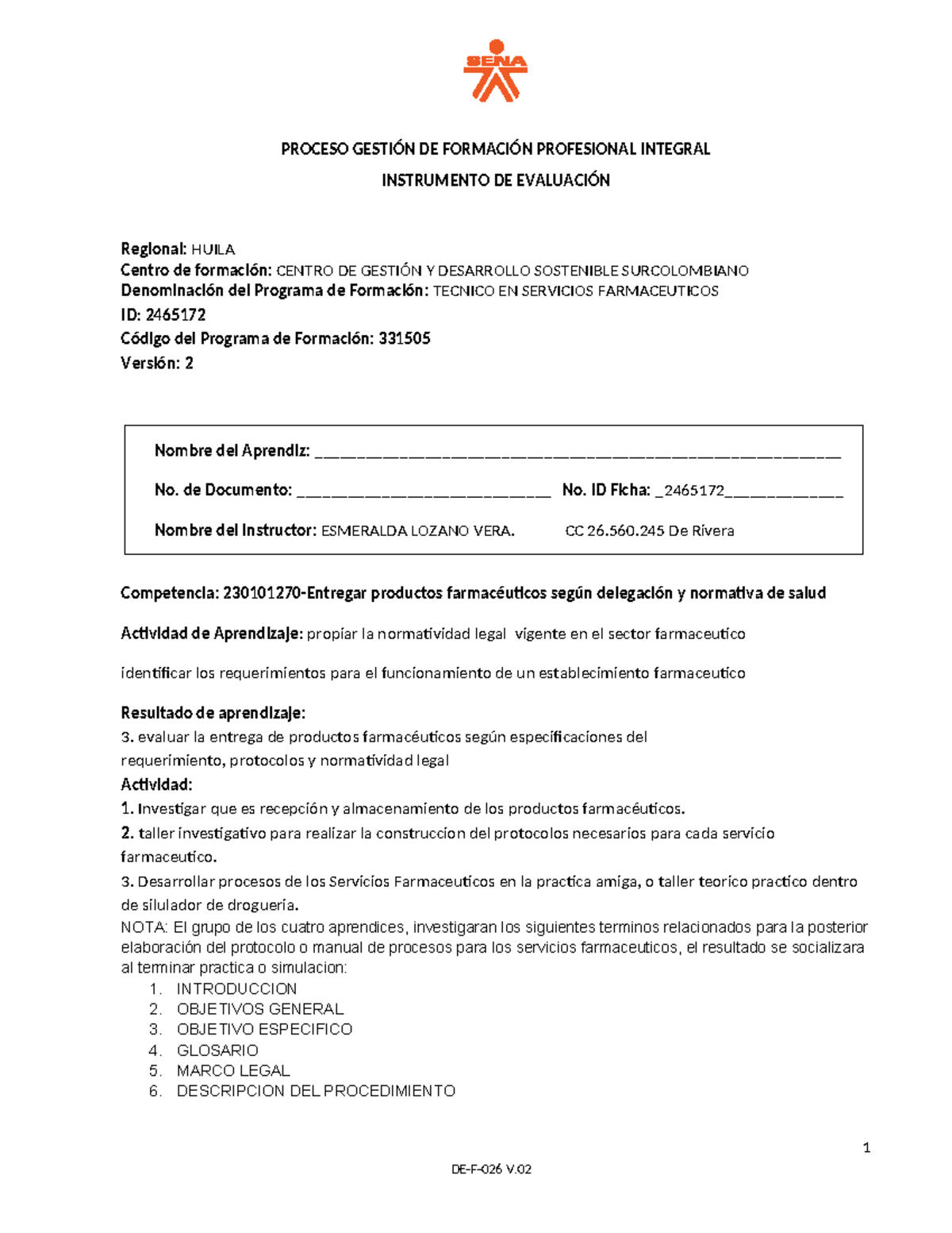 Evaluación del Proceso de Recepción y Almacenamiento Farmacéutico ...