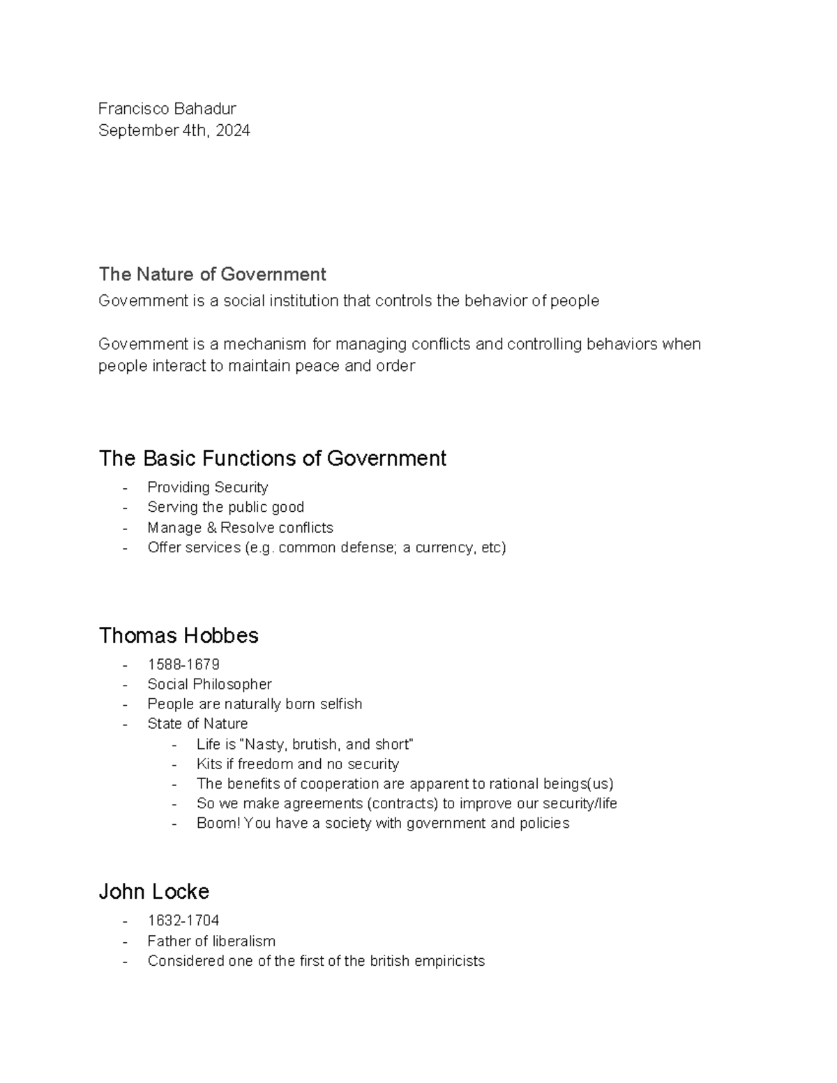 Introduction to Government: Functions and Philosophers (POL101 ...