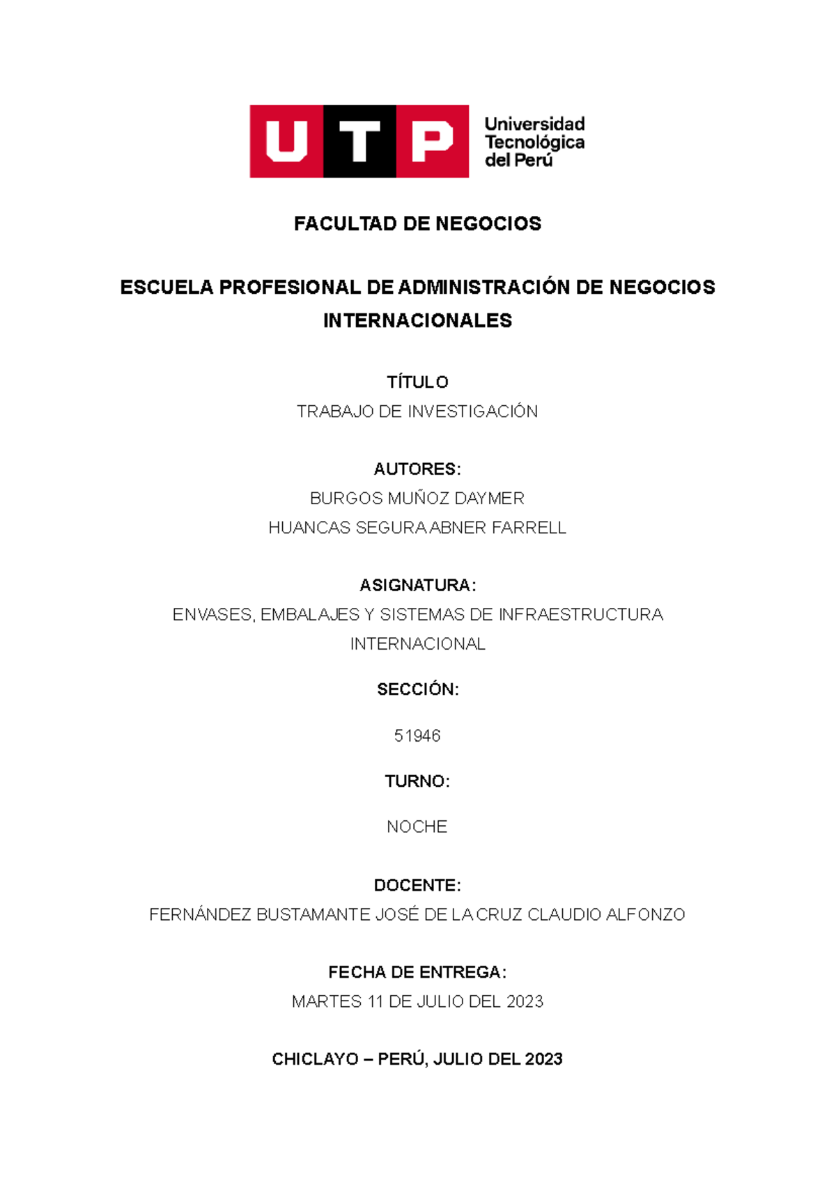 Trabajo de Investigación sobre Chifles Deleite - TI 51946 - Studocu