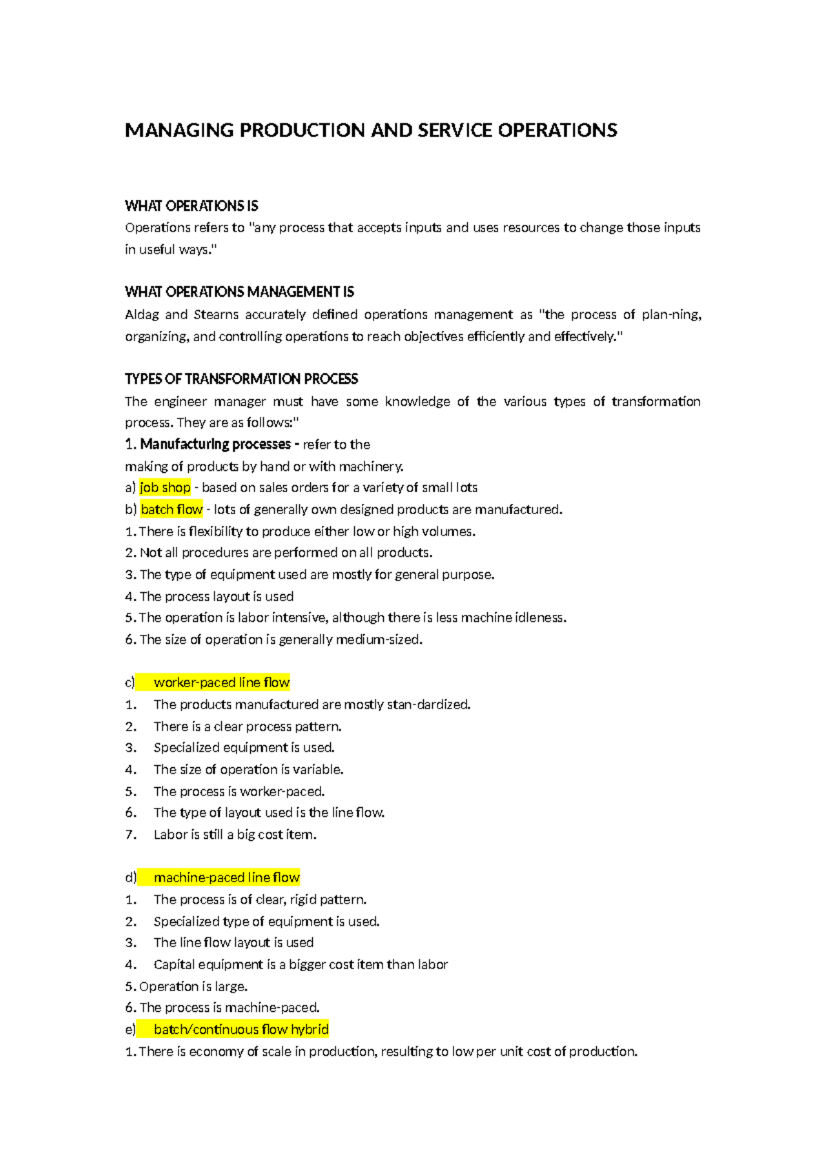 Managing Production and Service Operations: Key Concepts and Processes ...