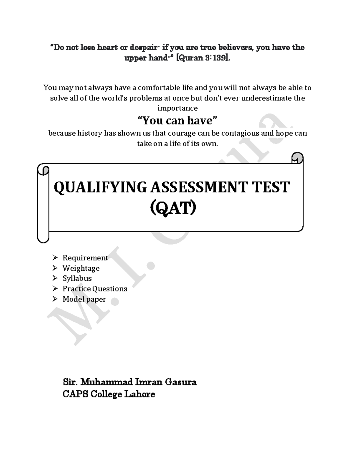 QAT (Combined) - Comprehensive Guide for Qualifying Assessment Test ...