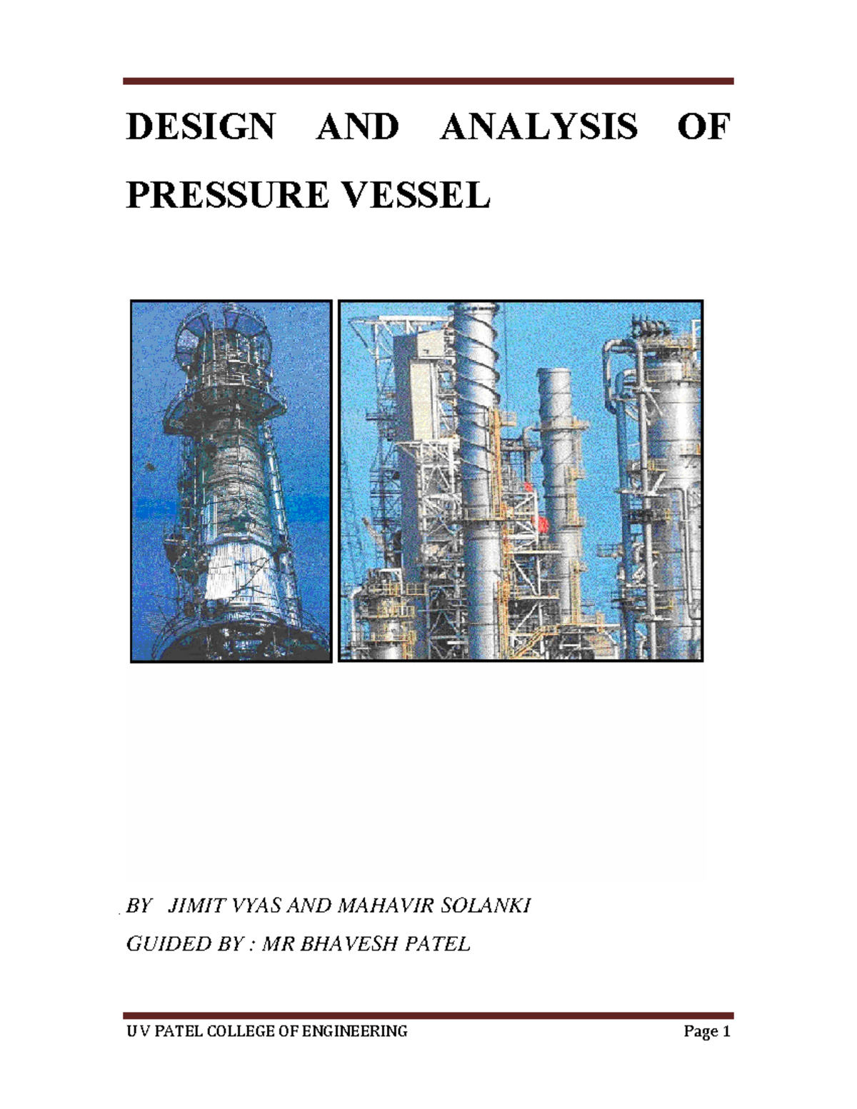 Best project - best - DESIGN AND ANALYSIS OF PRESSURE VESSEL BY JIMIT ...