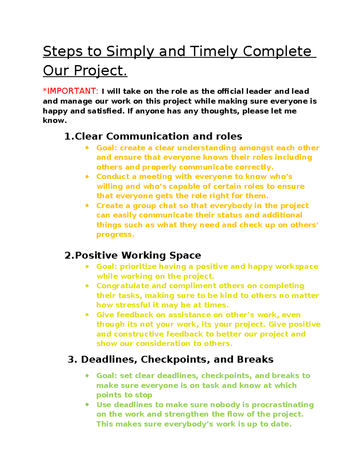 Project Outline - Steps to Simply and Timely Complete Our Project ...