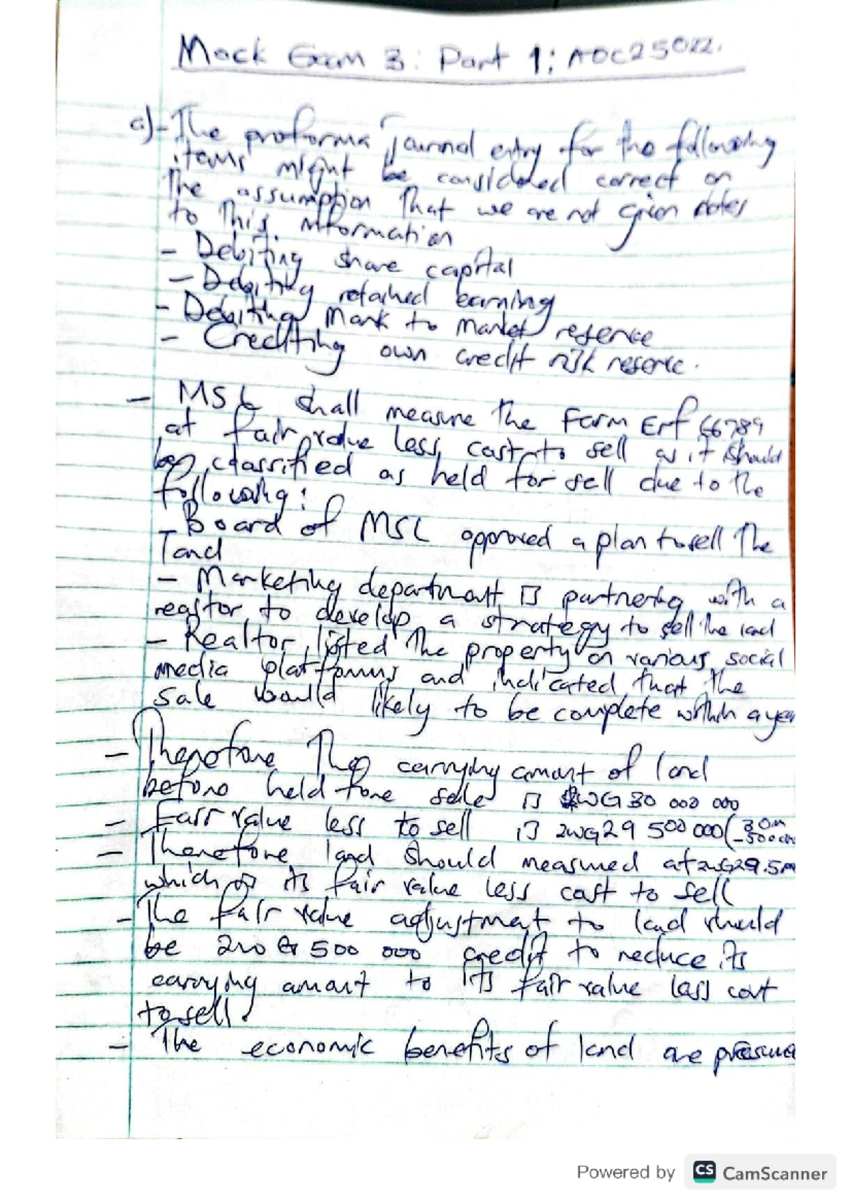 Mock Exam 3 Part 1: A0C25022 - Practical Journal Entries Analysis - Studocu