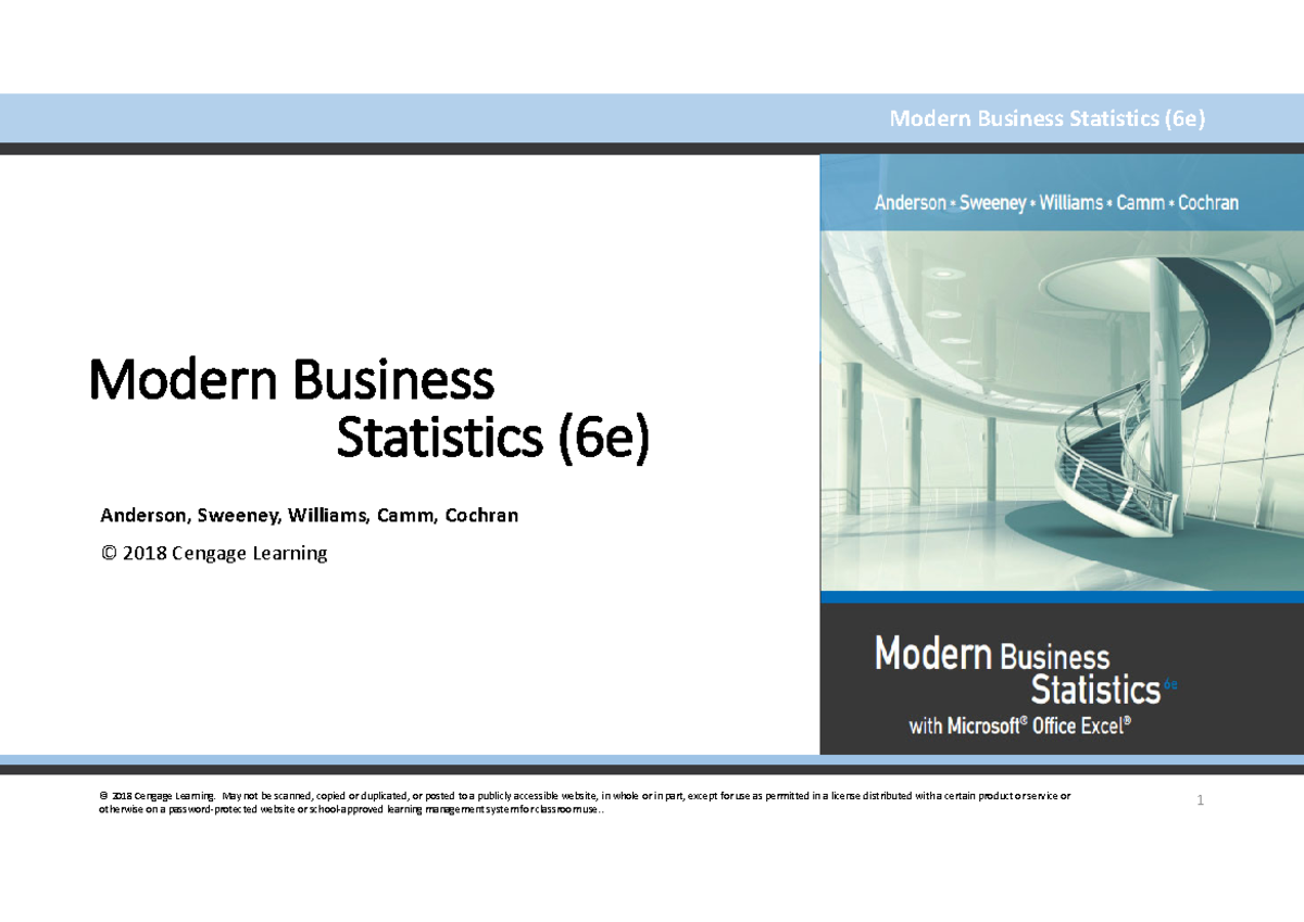 Modern Business Statistics (6e) Chapter 14A: Simple Linear Regression ...