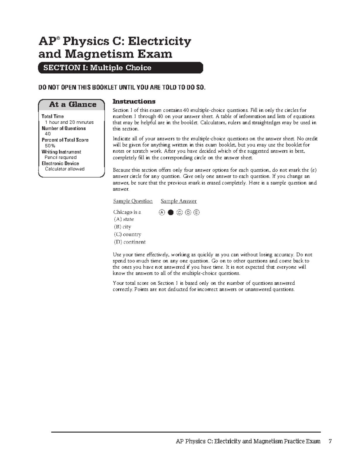 AP Physics C: Electricity and Magnetism 2025 Practice Exam Key - Studocu