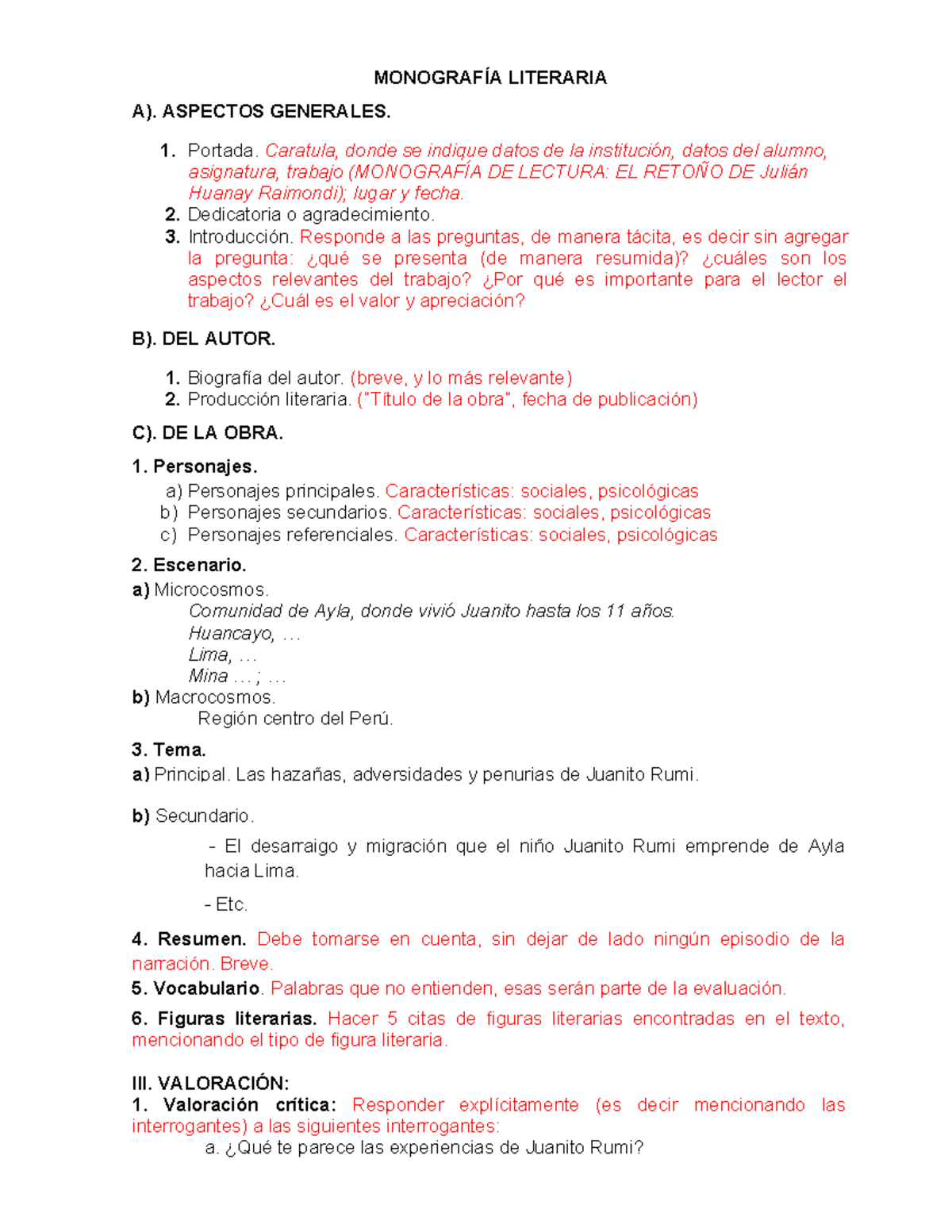 Monografía Literaria - Este trabajo es importante par apoder aprender y ...