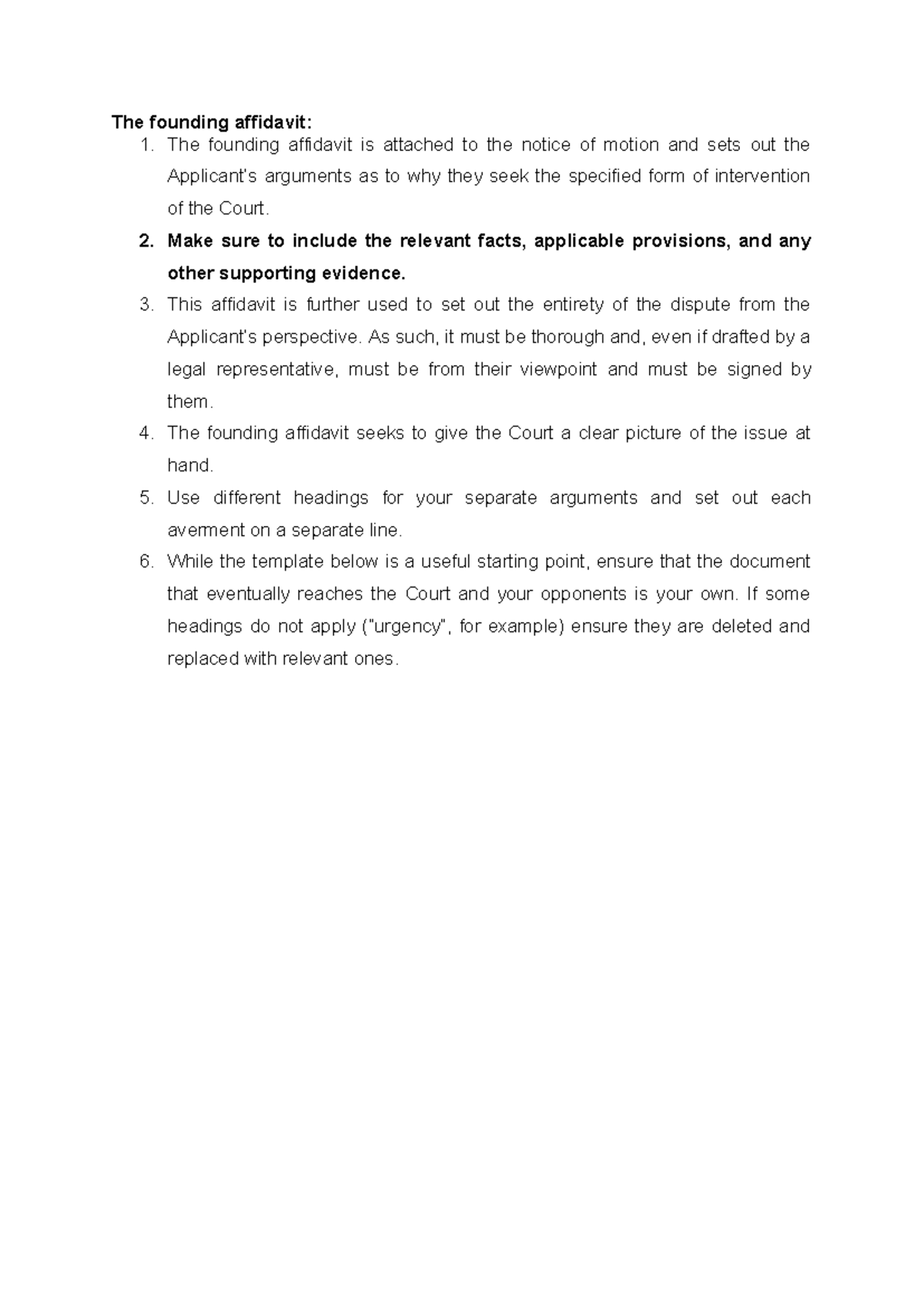 Founding Affidavit for s21 Review: Legal Arguments & Evidence - Studocu