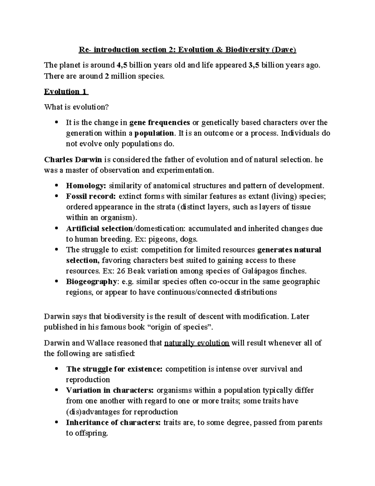Evolution and Speciation Mechanisms: Insights and Concepts (BIO 101) - Studocu