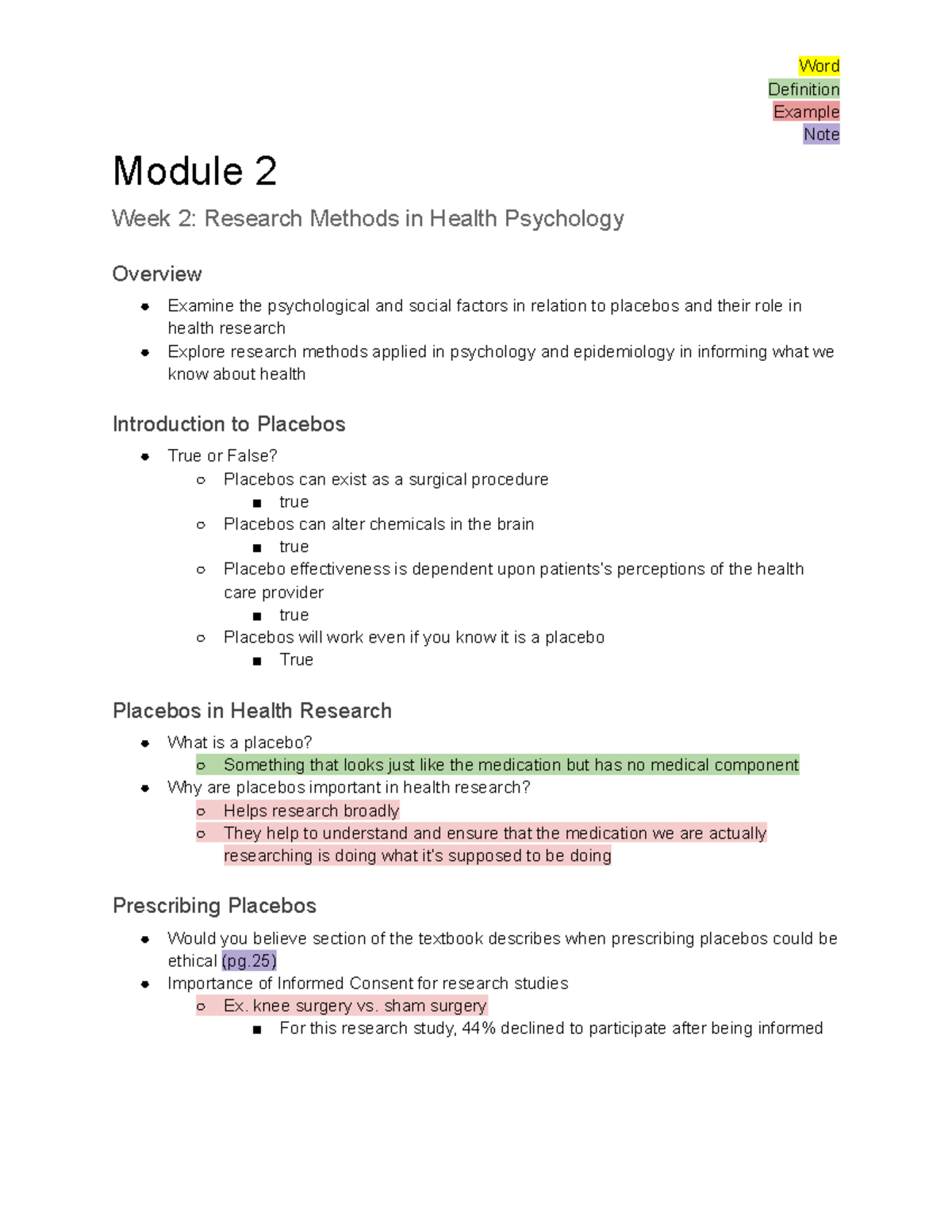PSY 280 Module 2 Notes - Definition Example Note Module 2 Week 2 ...