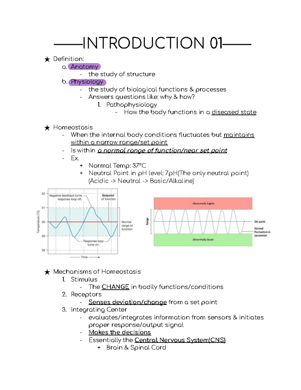 Physio Notes: Anatomy & Physiology Overview (Course Code: PHYS101 ...