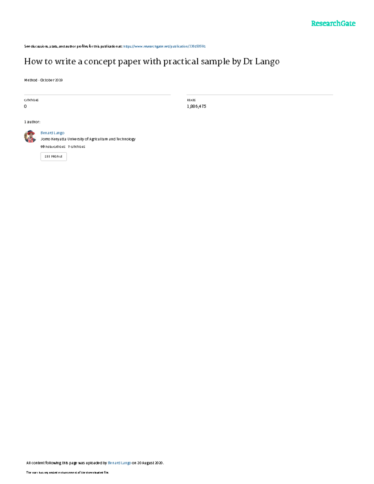 How to Write an Academic Concept Paper: A Practical Guide by Dr. Lango ...