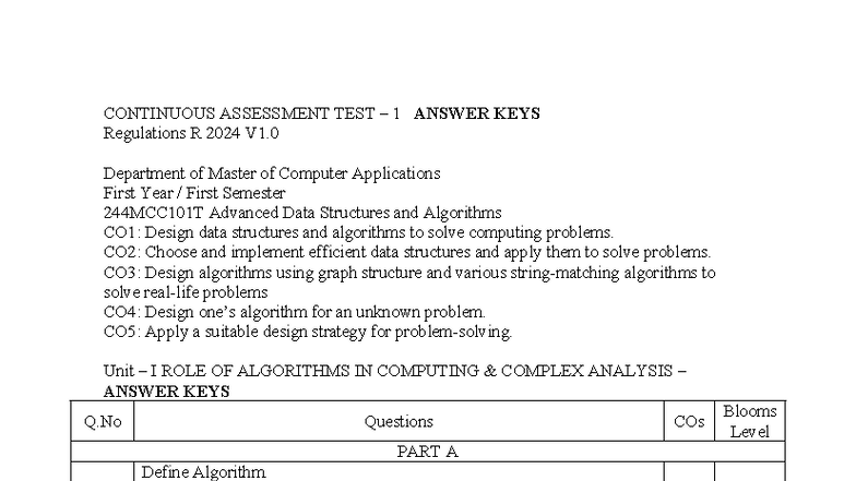 ADSA-244MCC101T - Unit 1 Notes & Q&A on Data Structures and Algorithms ...