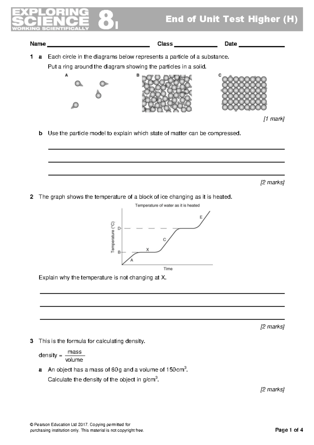 8I End of Unit Test: Higher Level Science Concepts & Applications - Studocu