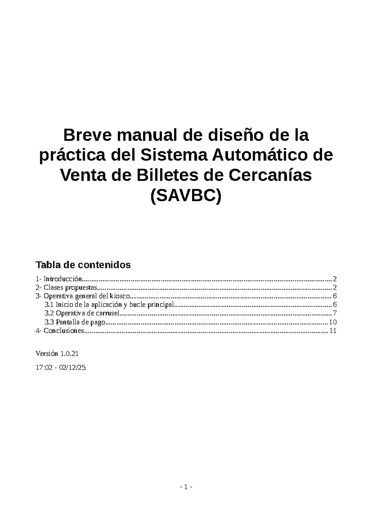 Guía de Diseño para la Práctica del Sistema SAVBC - Versión 1.0.21 ...