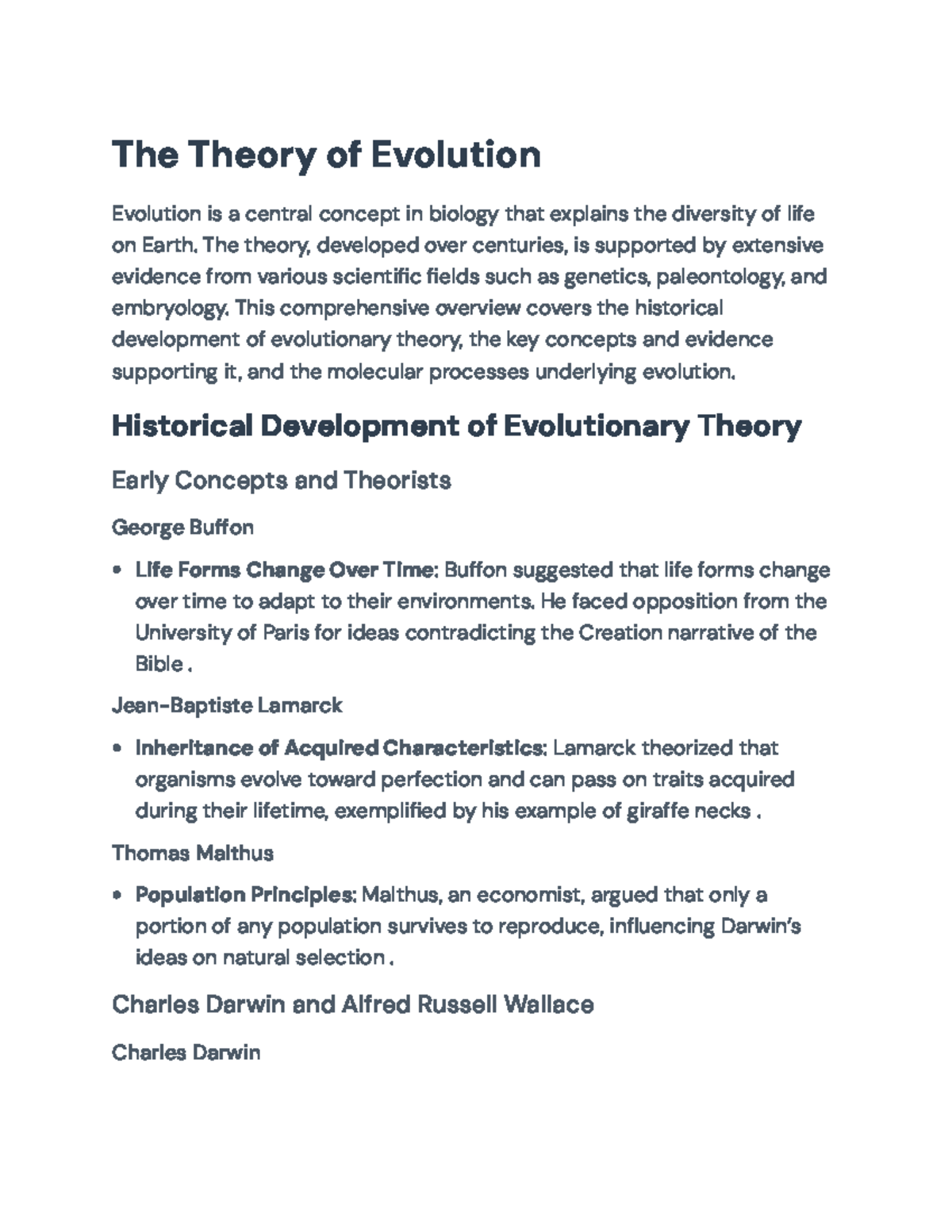 Final Exam Review: The Theory of Evolution in Biology - The Theory of ...