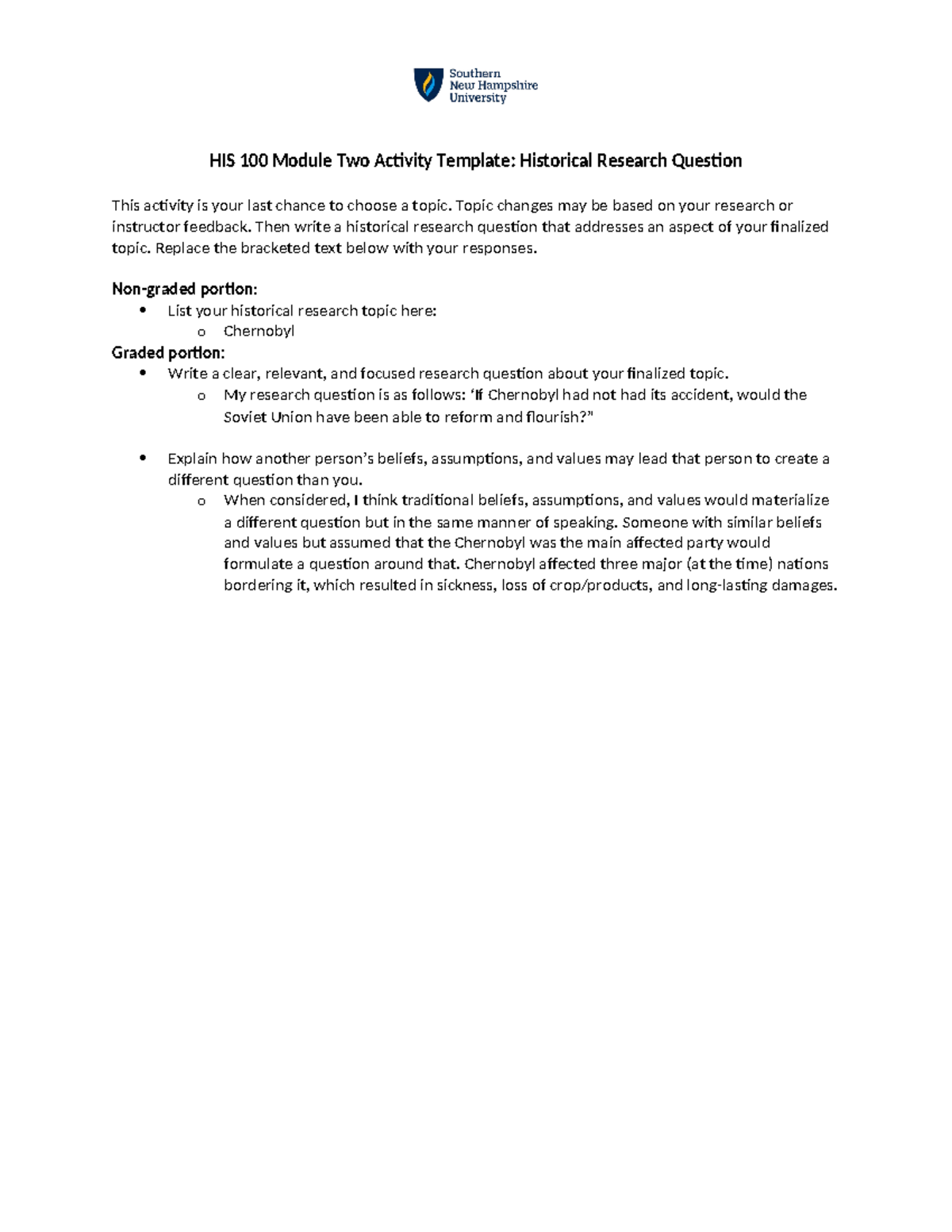 HIS 100 Module 2 Activity - HIS 100 Module Two Activity Template ...