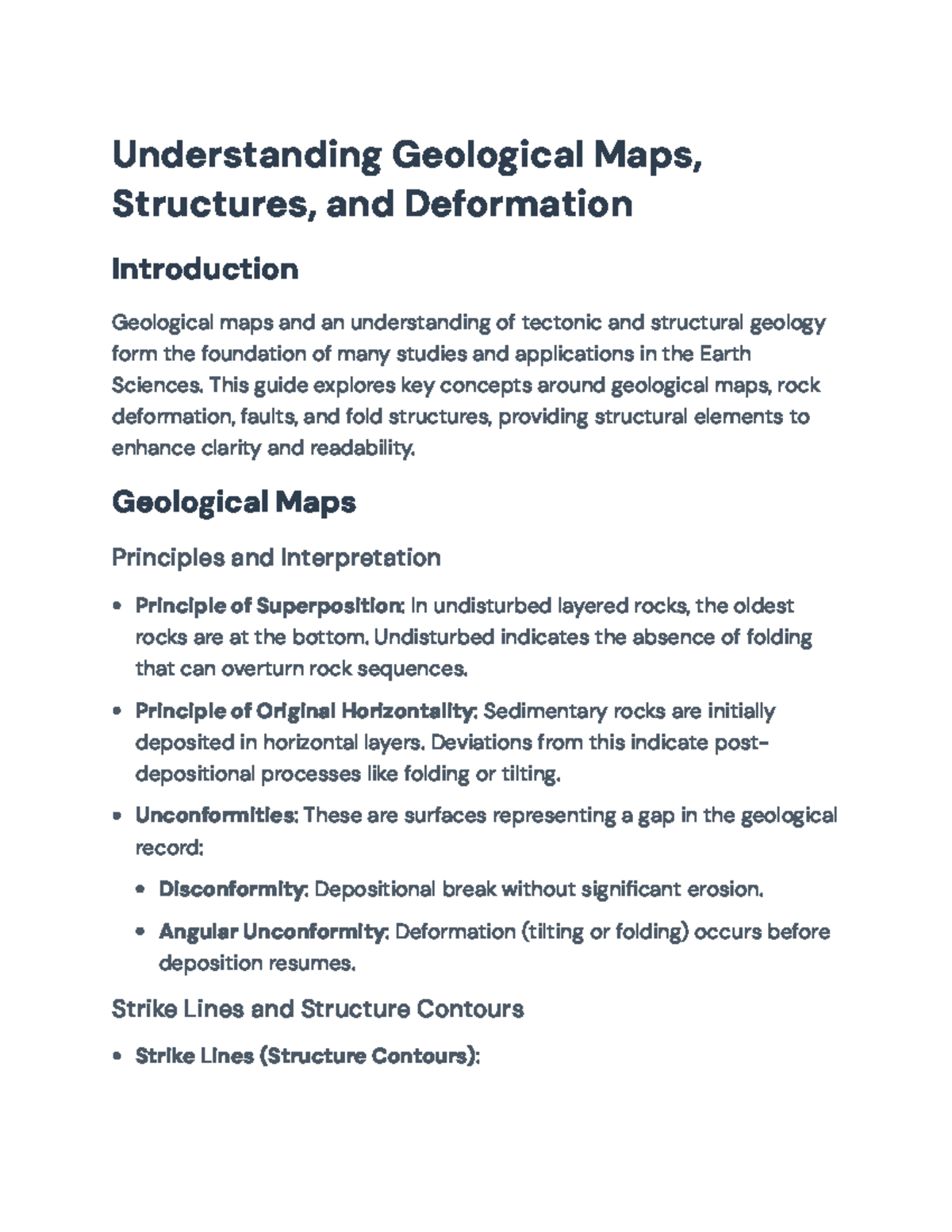 Understanding Geological Maps and Rock Deformation Concepts ...