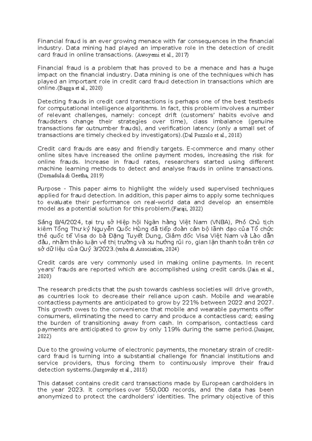 Credit Card Fraud Detection Techniques: A Study (Course Code: Nhóm 5 ...