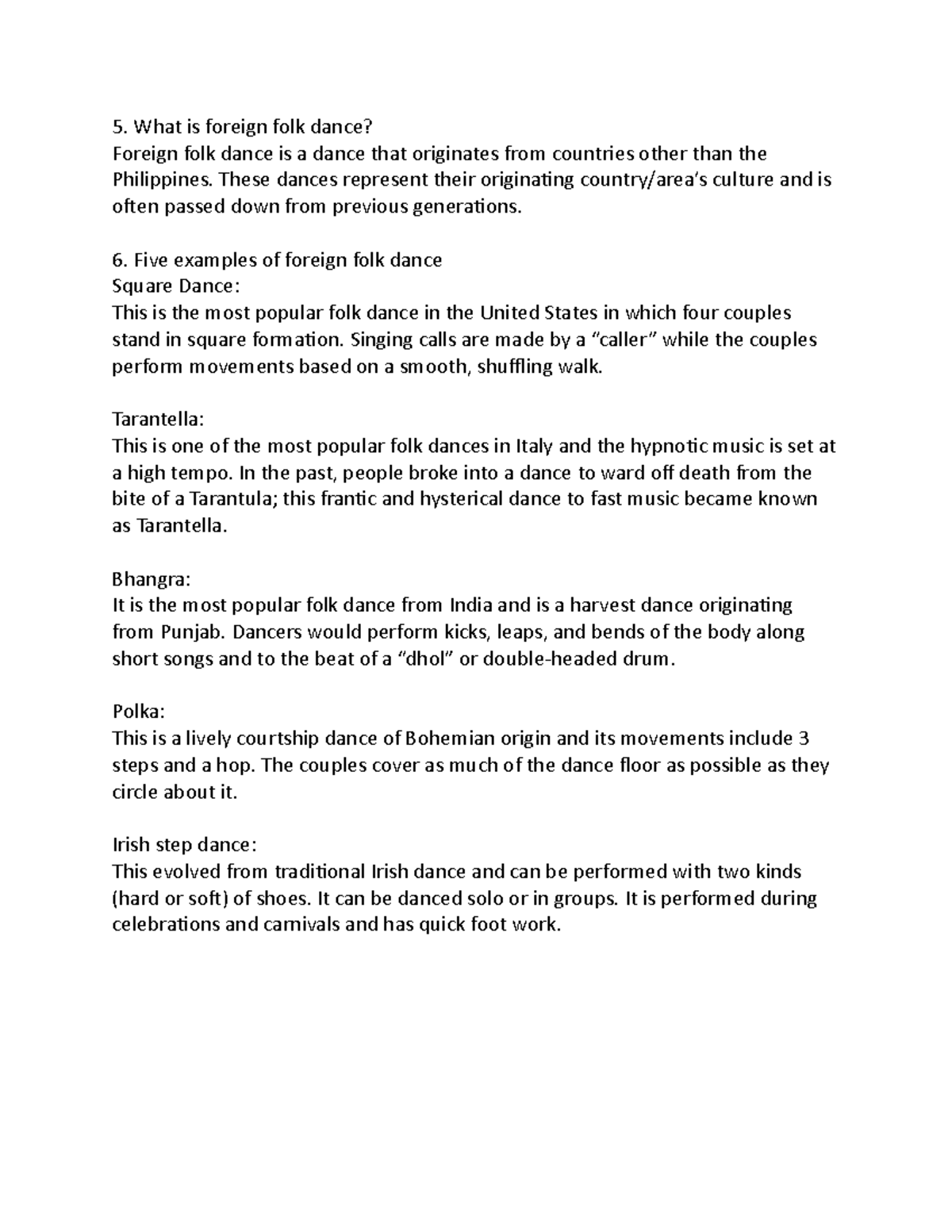 Foreign Folk Dances: Characteristics & Notable Examples - Studocu