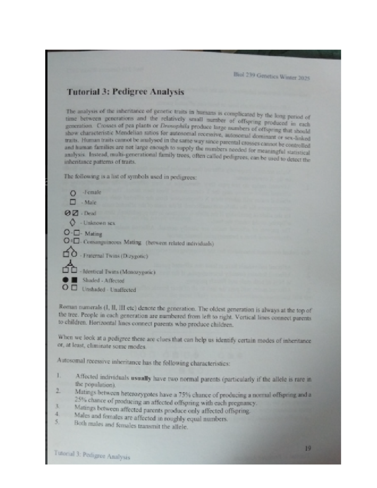 Tutorial 3 - Practice material - Biol 239 Genetics Winter 2025 Tutorial ...