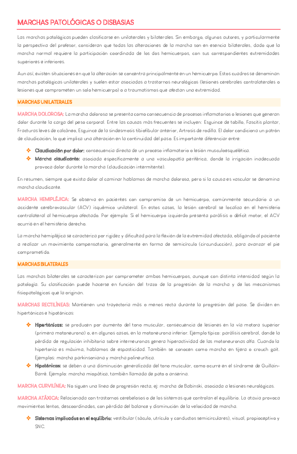 MARCHAS PATOLÓGICAS: Clasificación y Características Clínicas - Studocu