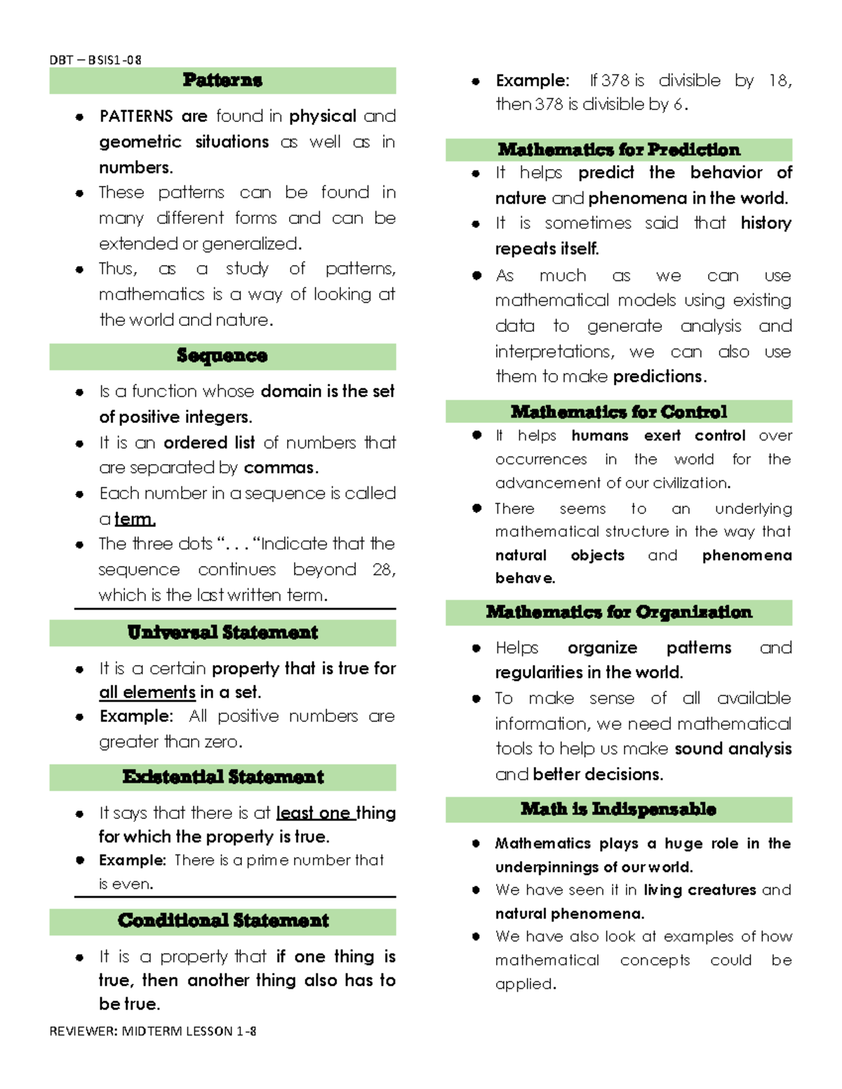Midterm Reviewer: Patterns in Discrete Mathematics L1-8 - Studocu