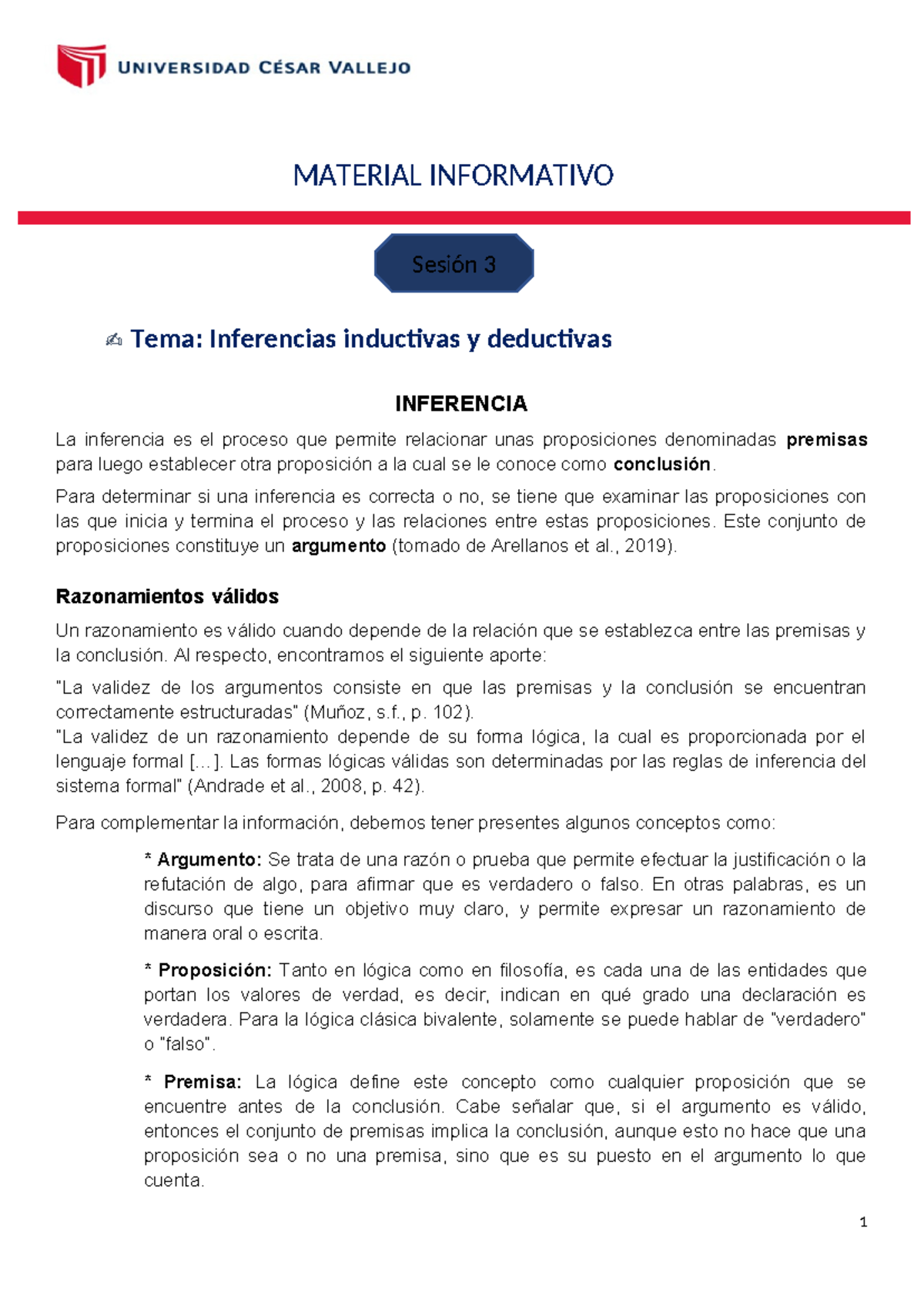 Material informativo S03 - INFERENCIA La inferencia es el proceso que ...