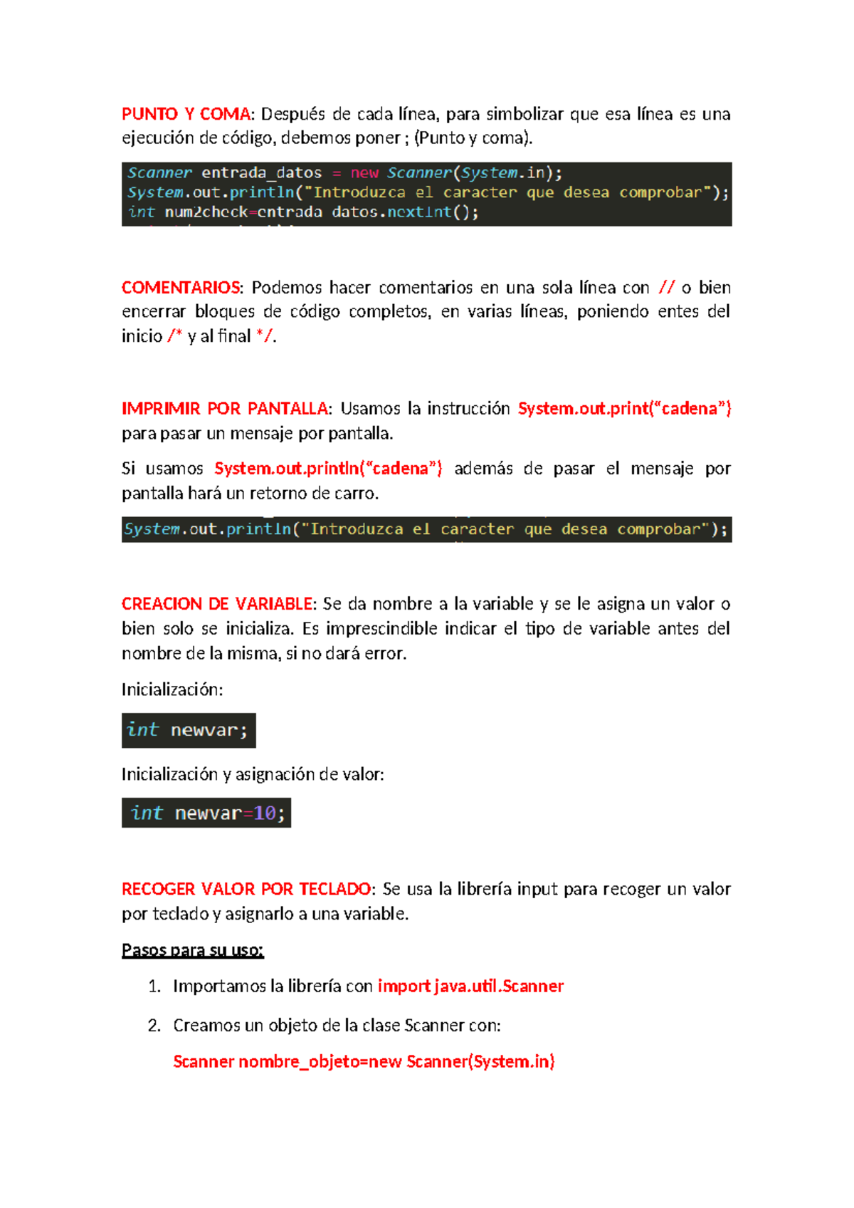 Normas de Sintaxis en Java: Puntos Clave y Ejemplos (002) - Studocu