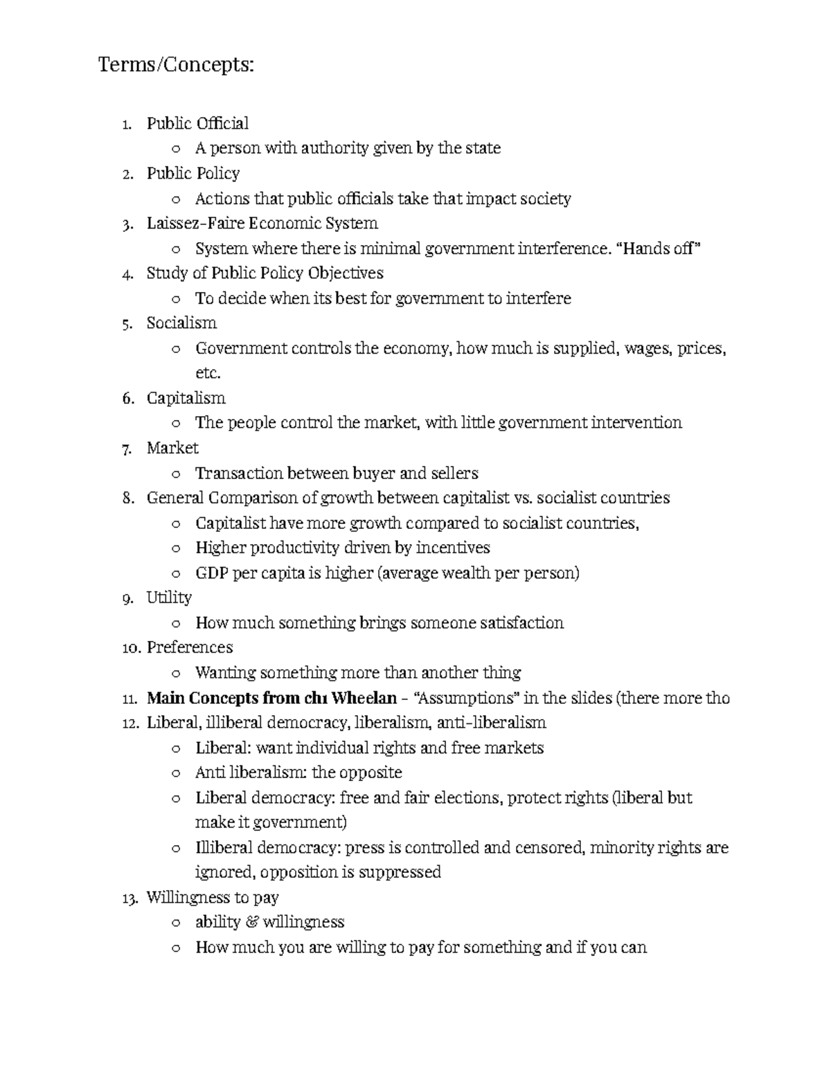 Midterm 1 Study Guide: Public Policy & Economic Systems Analysis - Studocu