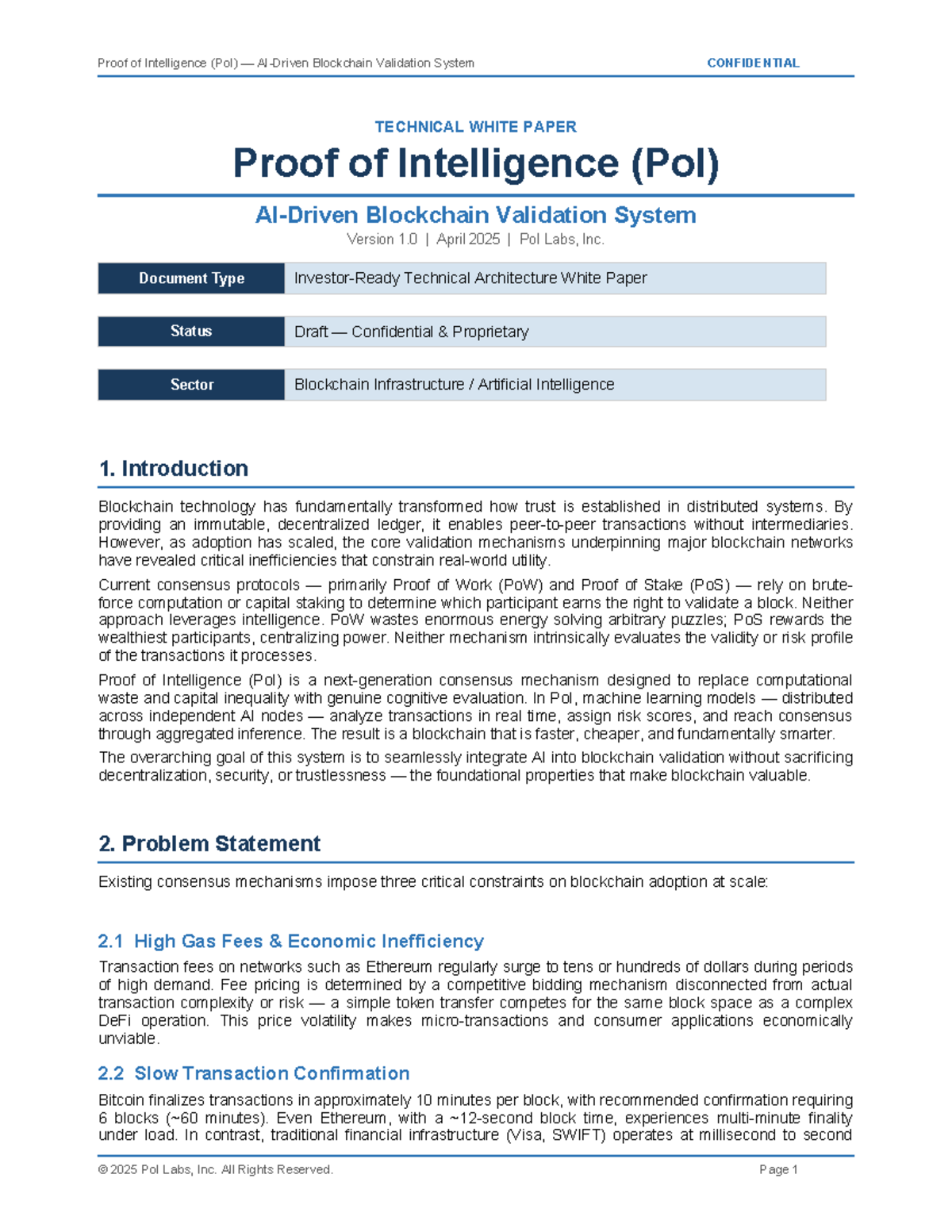 Proof of Intelligence (PoI) Blockchain Validation System White Paper ...