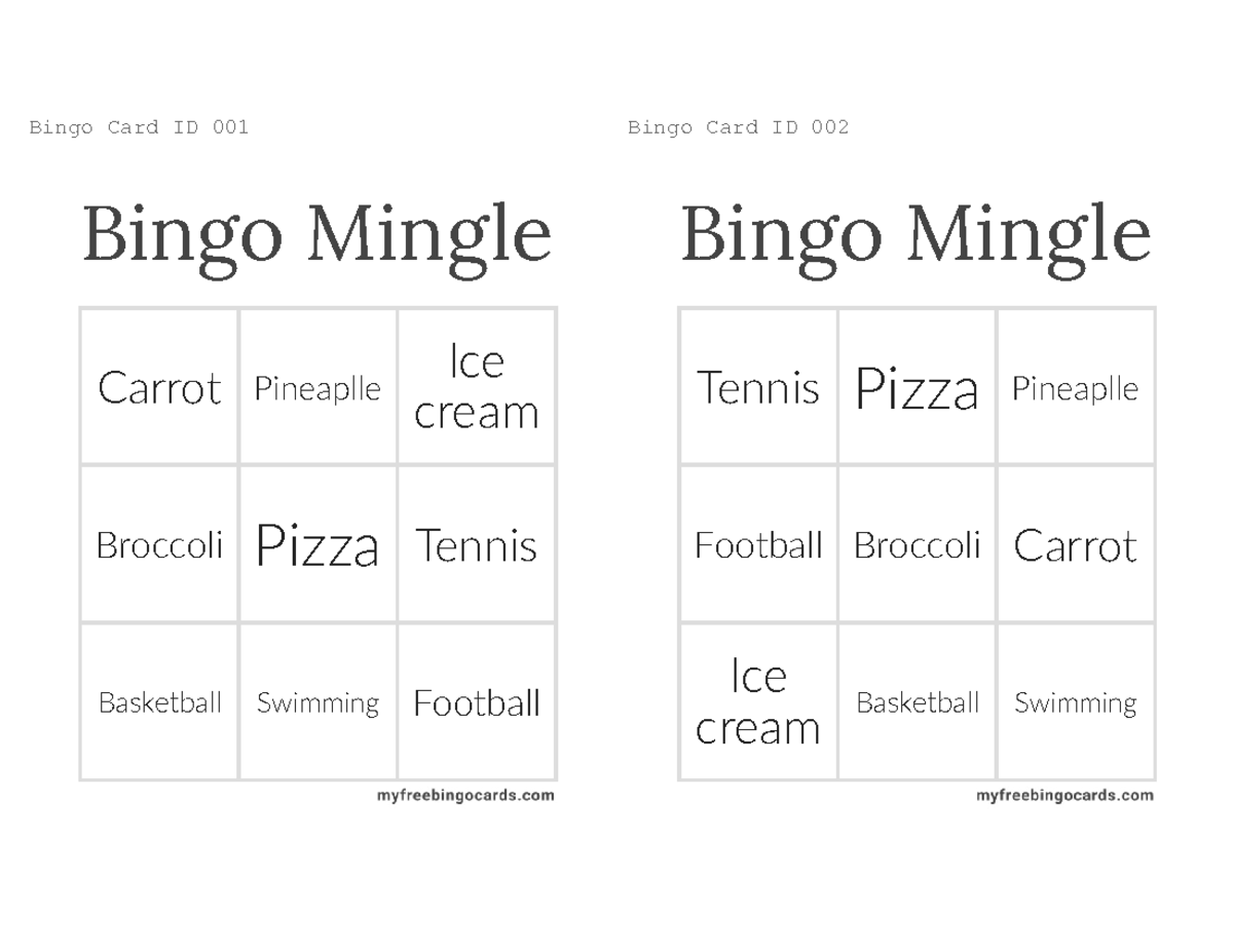 Wz4n9ex - Bingo Mingle Worksheet for Fun Activities - Studocu