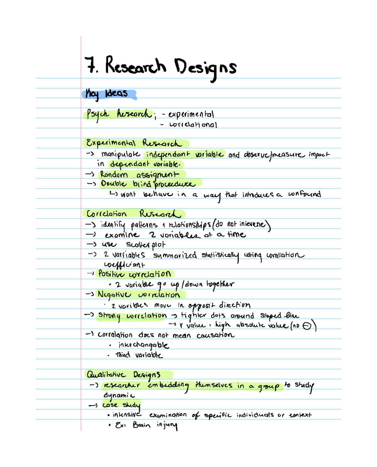 Research Designs in Psychology: Key Concepts & Methodologies - Studocu