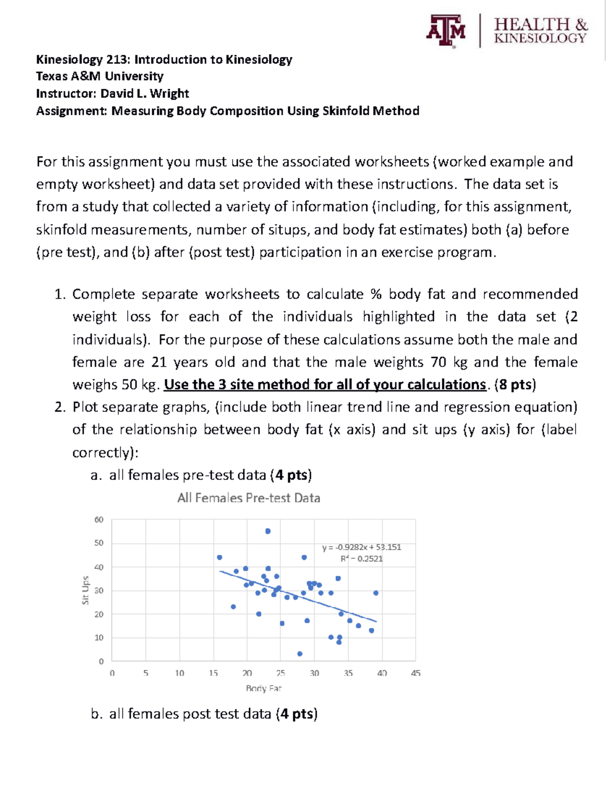 KINES 213: Measuring Body Composition Using Skinfold Method Assignment ...