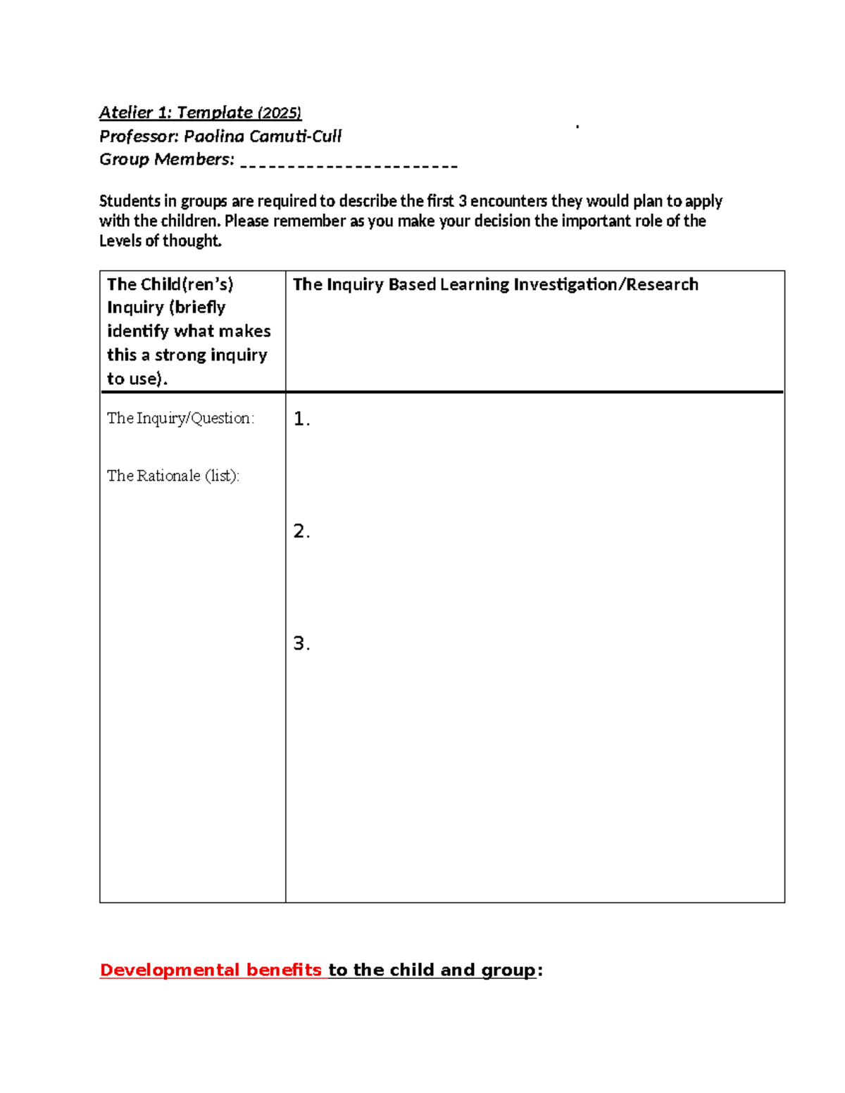 Encounter Planning Template for Inquiry-Based Learning (EDU 2025) - Studocu