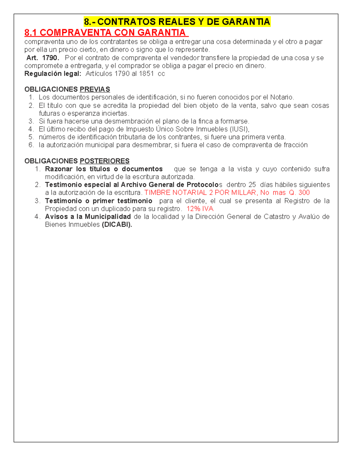 Contratos Reales y de Garantía: Compras y Mutuos (8) - Studocu