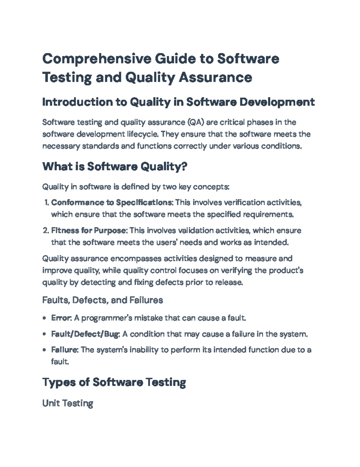 Comprehensive Guide to Software Testing and QA Principles ...