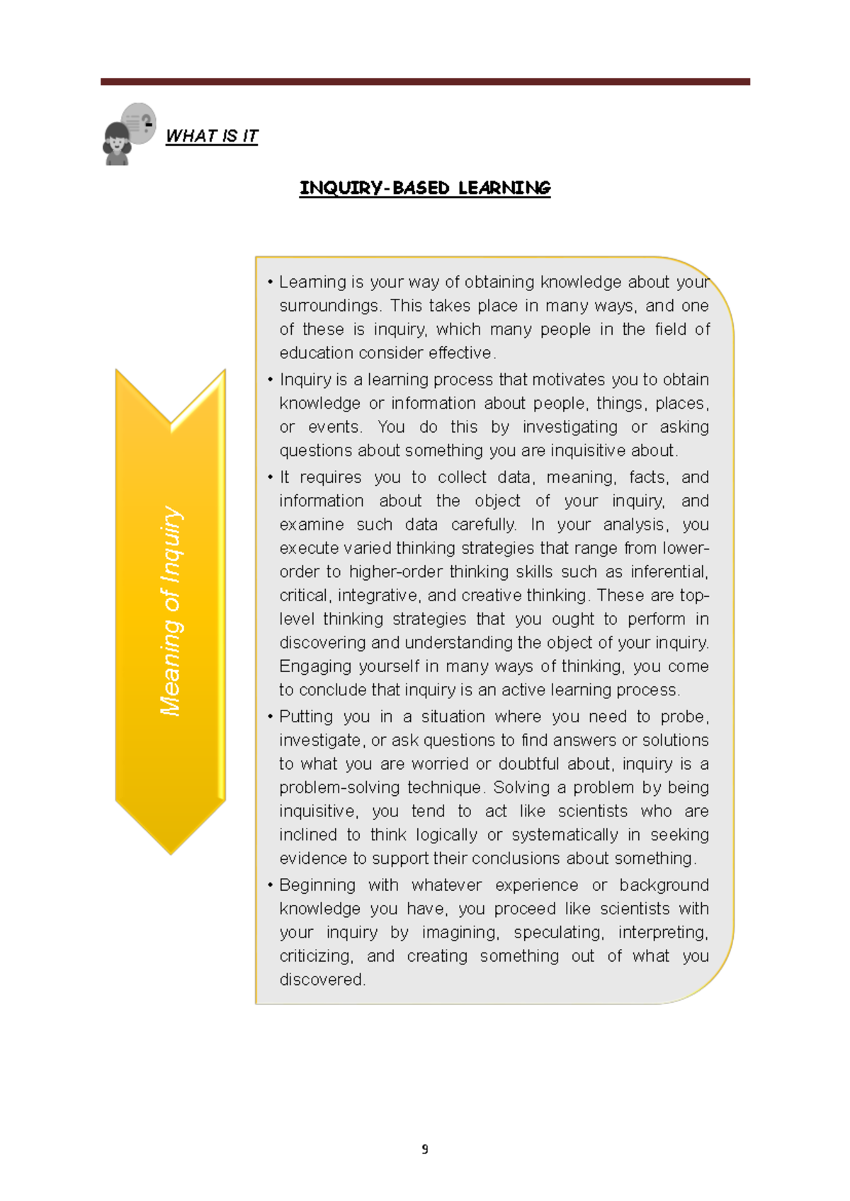 Prac Res 1 - Module 1 Notes - Nature of Inquiry - INQUIRY-BASED ...