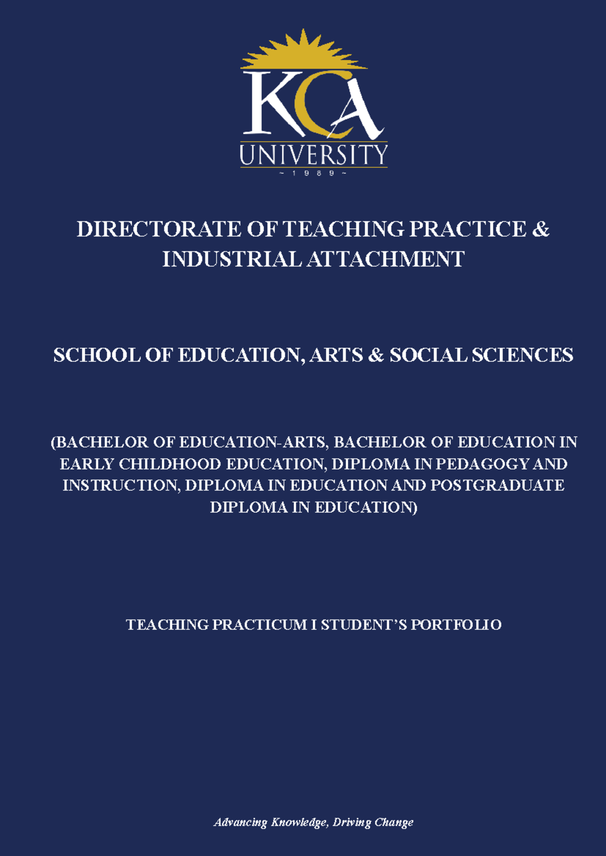 Teaching Practicum I Portfolio - Bachelor of Education (Early Childhood ...