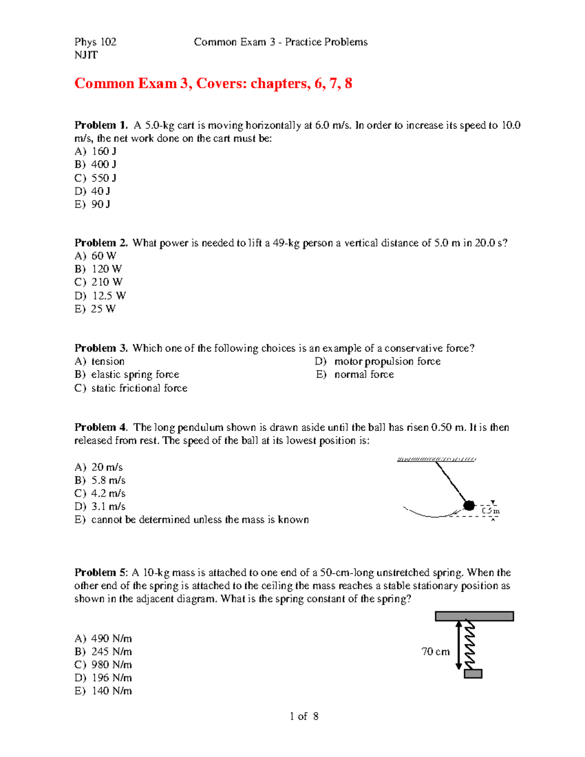 Phys 102-Spring 2023-Exam 3-Practice Problems & Solutions - Studocu