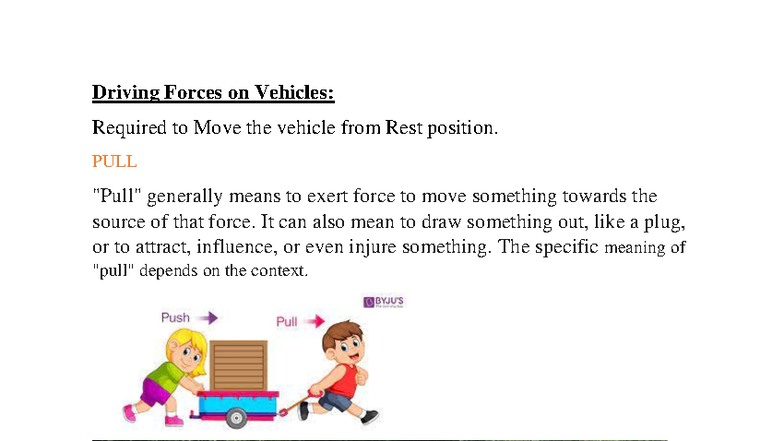 FEV Notes: Driving Forces and Resistance in Vehicles - Studocu